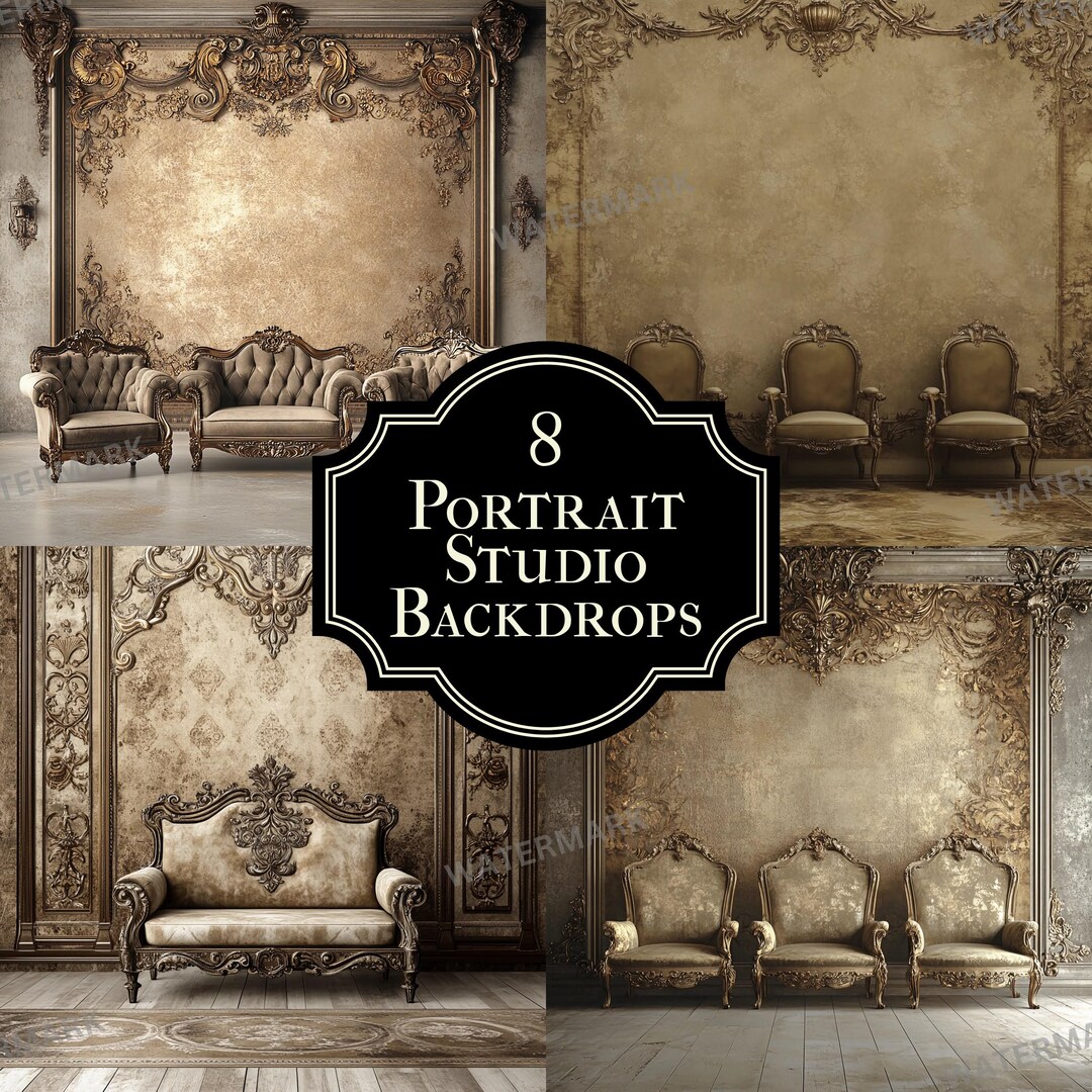 Baroque Portrait Studio Backdrops, Vintage Photography Backgrounds (8 ...