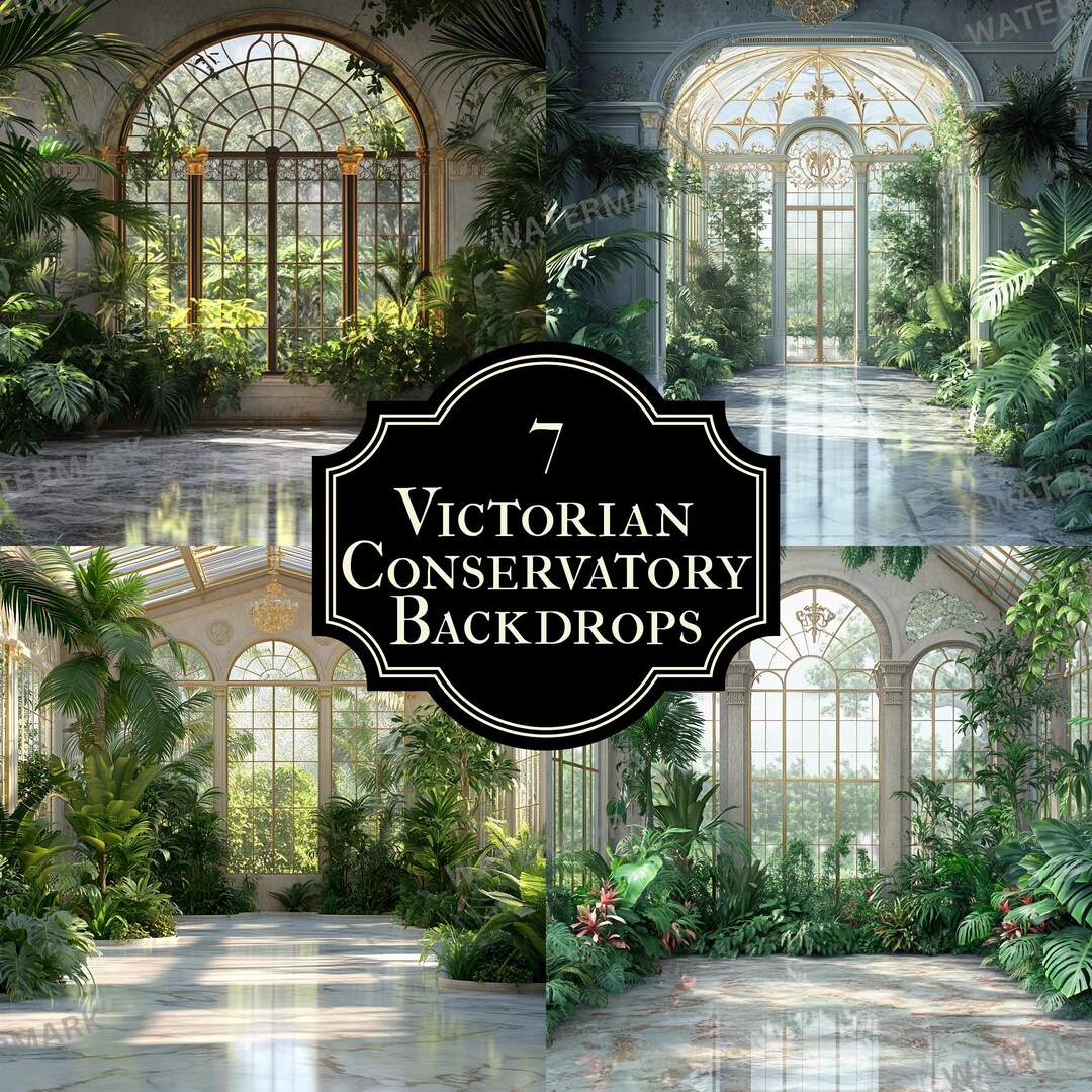 7 Victorian Conservatory Backdrops | Vintage Greenhouse Backgrounds ...