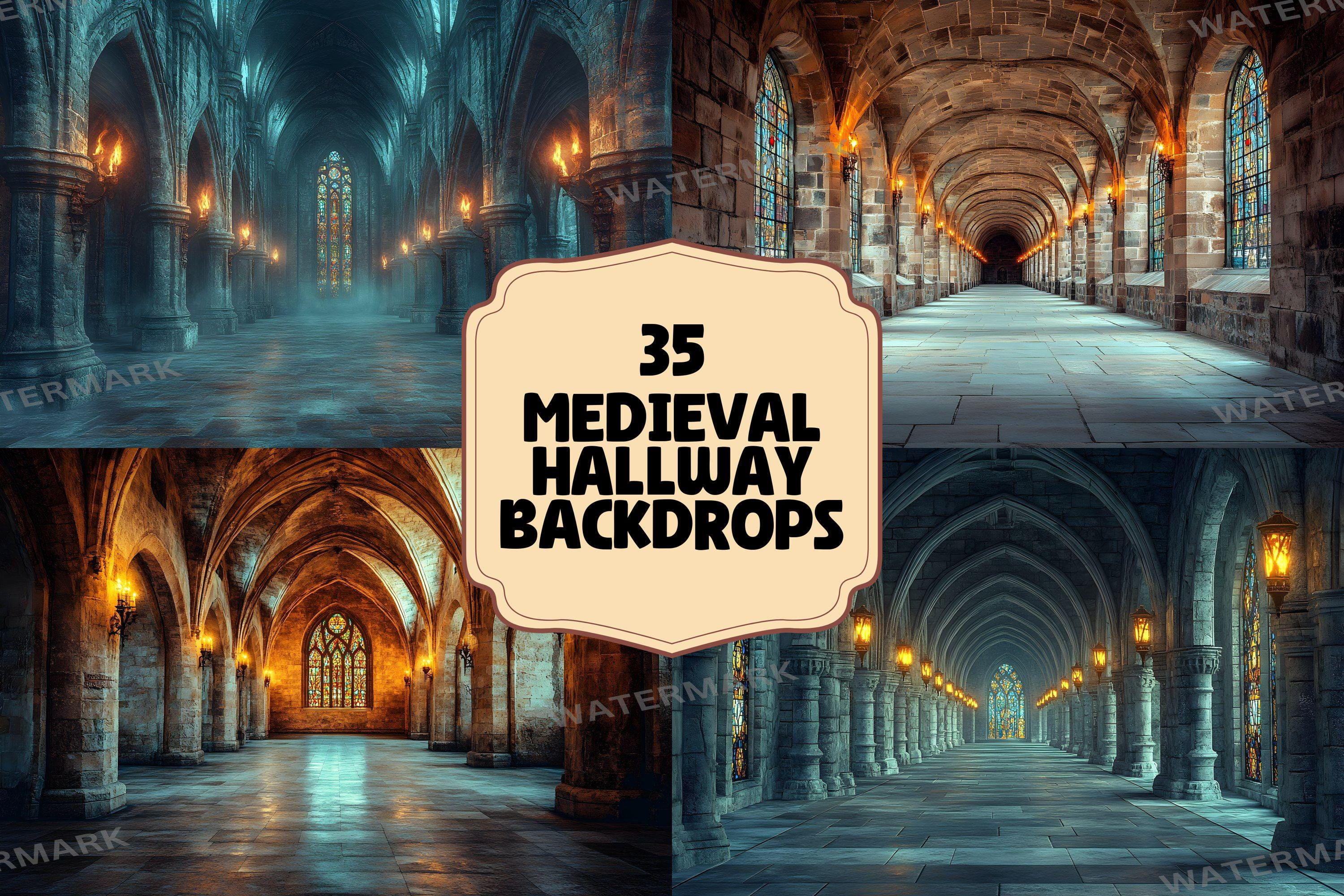 35 Medieval Hallway Backdrops for Digital and Video Use | Gothic ...