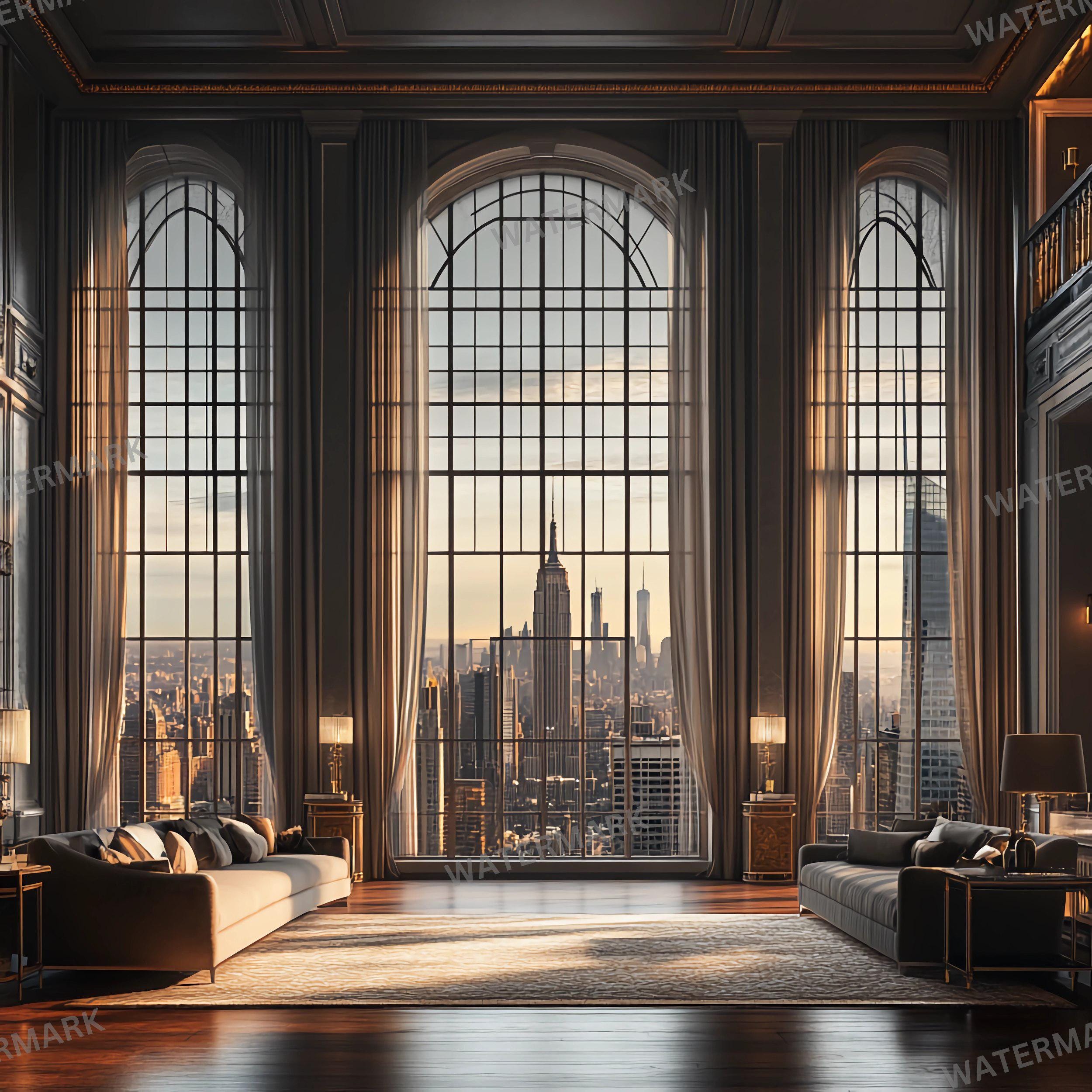 8 High-rise Apartment Backdrops, Luxury City Views, Modern Interior ...