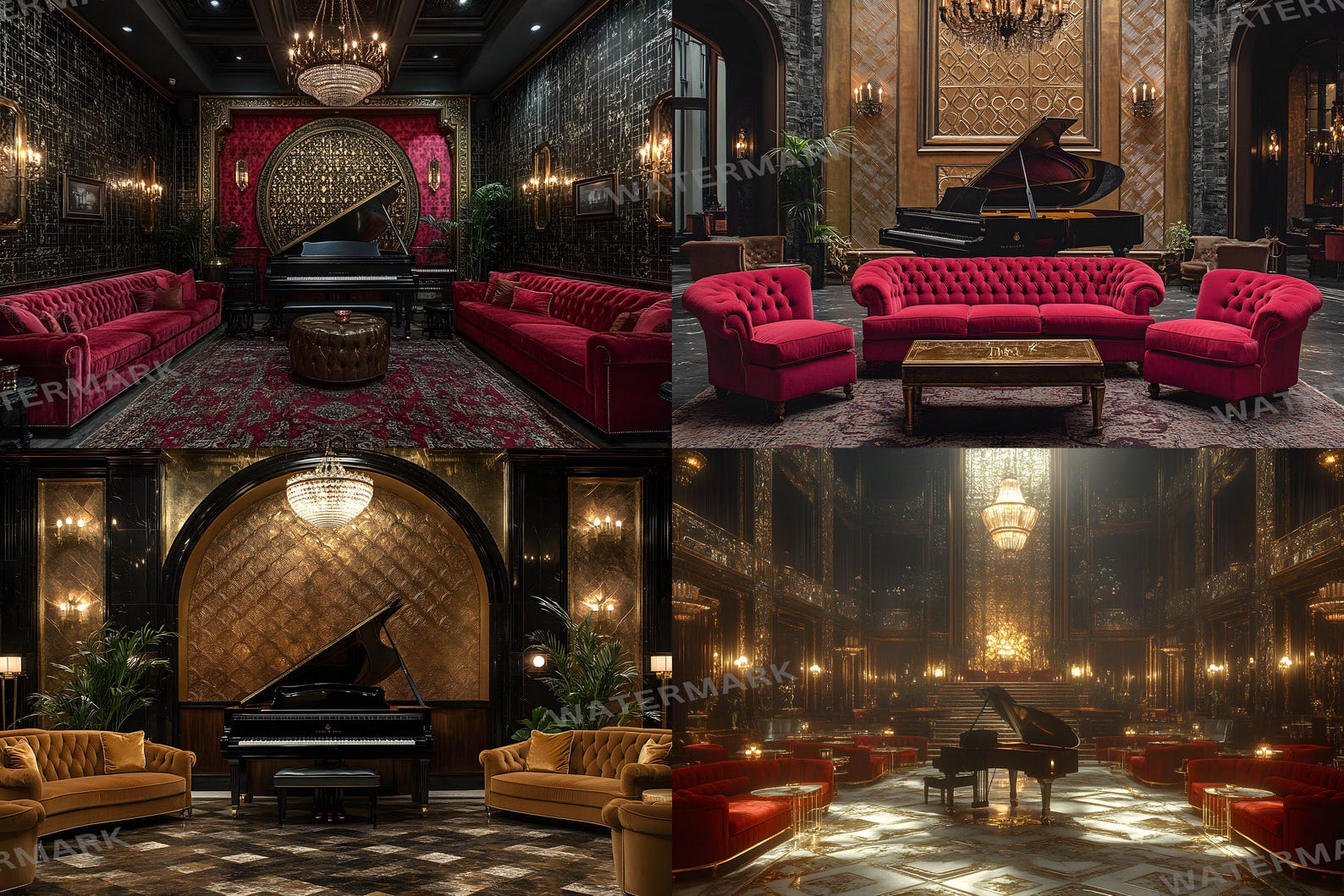 20 Jazz Lounge Luxe Backdrops | Art Deco Luxury Piano Backgrounds ...