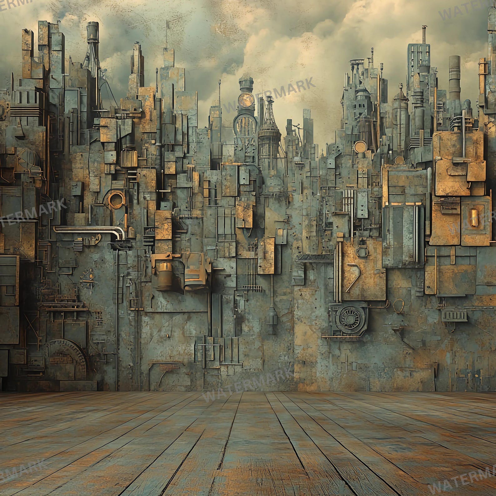 7 Steampunk City Backdrops | Dark Gritty Industrial Backgrounds With ...