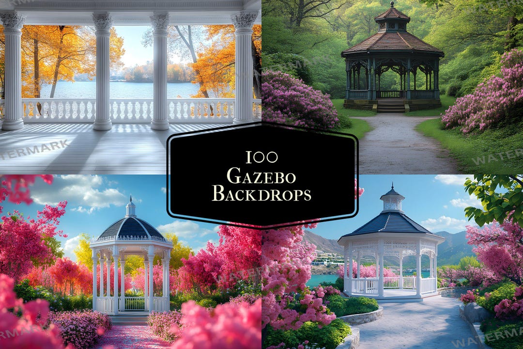 100 Gazebo Backdrops - Elegant Garden & Park Digital Backgrounds - Junk ...