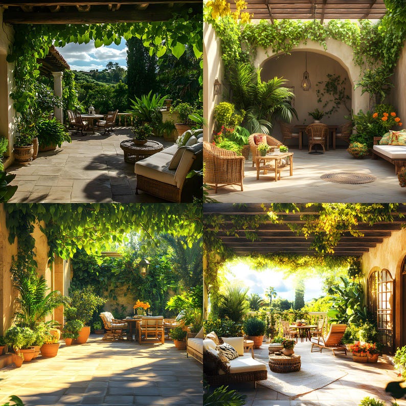 Mediterranean Villa Backdrop, Patio Background, Italian Photography ...
