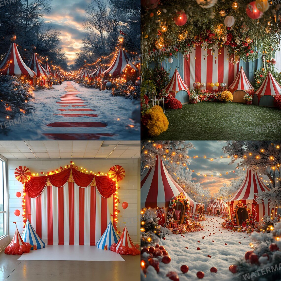 25 Circus Carnival Photography Backdrops – Festive Tent Overlays - Etsy
