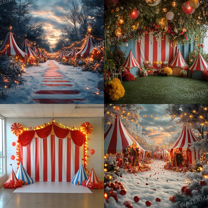 25 Circus Carnival Photography Backdrops – Festive Tent Overlays - Etsy