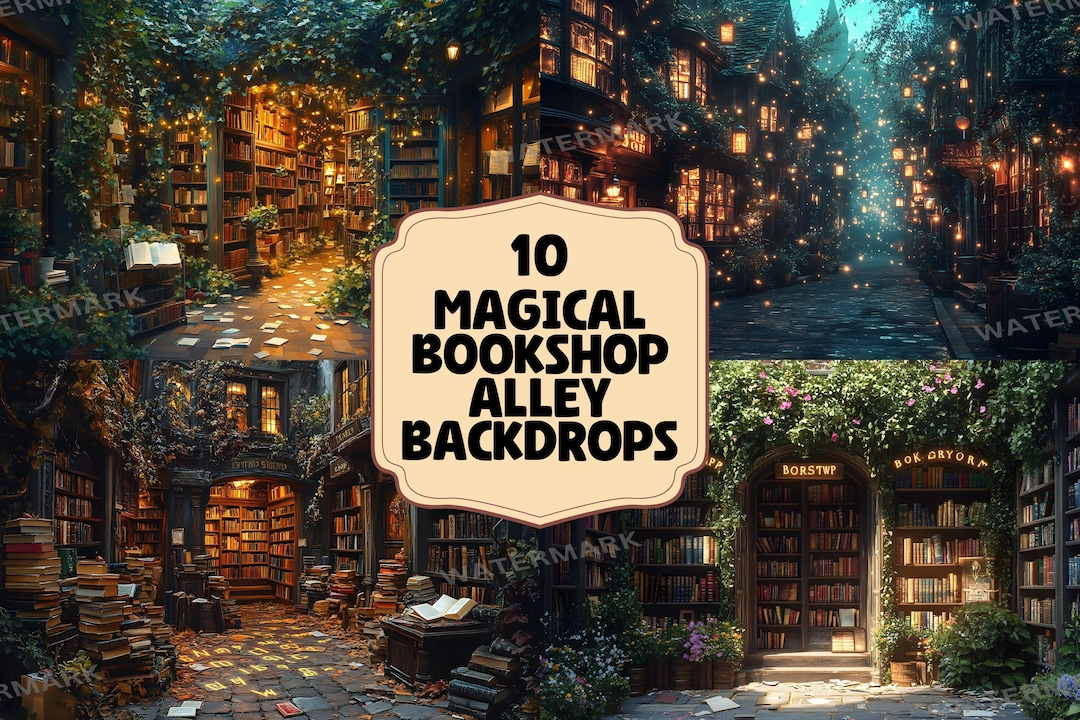 10 Magical Bookshop Alley Backdrops | Enchanted Library & Vintage ...