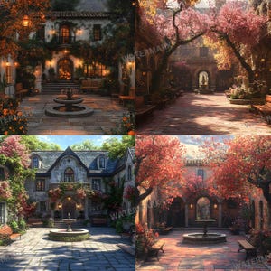 15 Magical Courtyard Backdrops - Digital Photography Backgrounds for ...