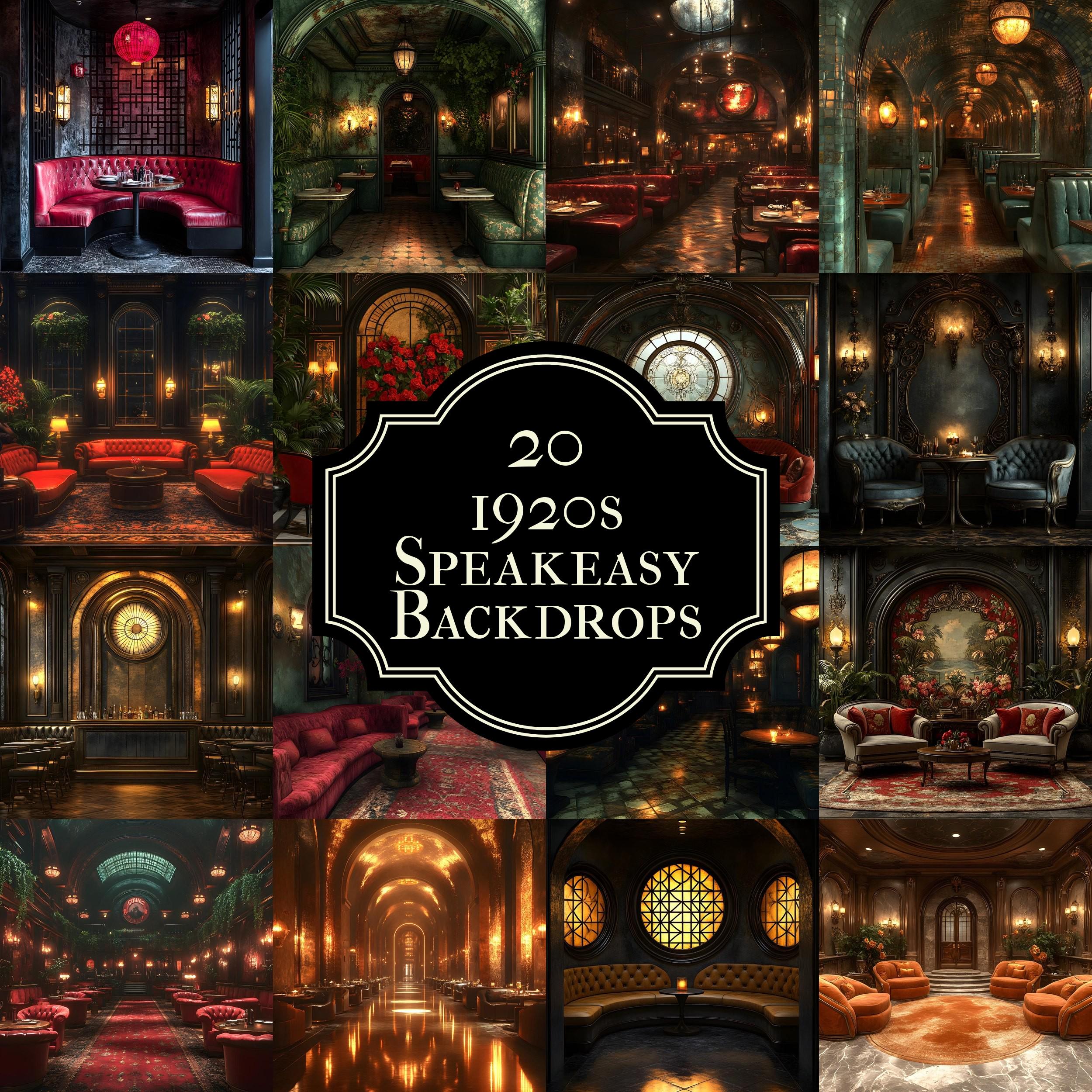 1920s Speakeasy Backdrops - Vintage Digital Backgrounds for Photoshop ...