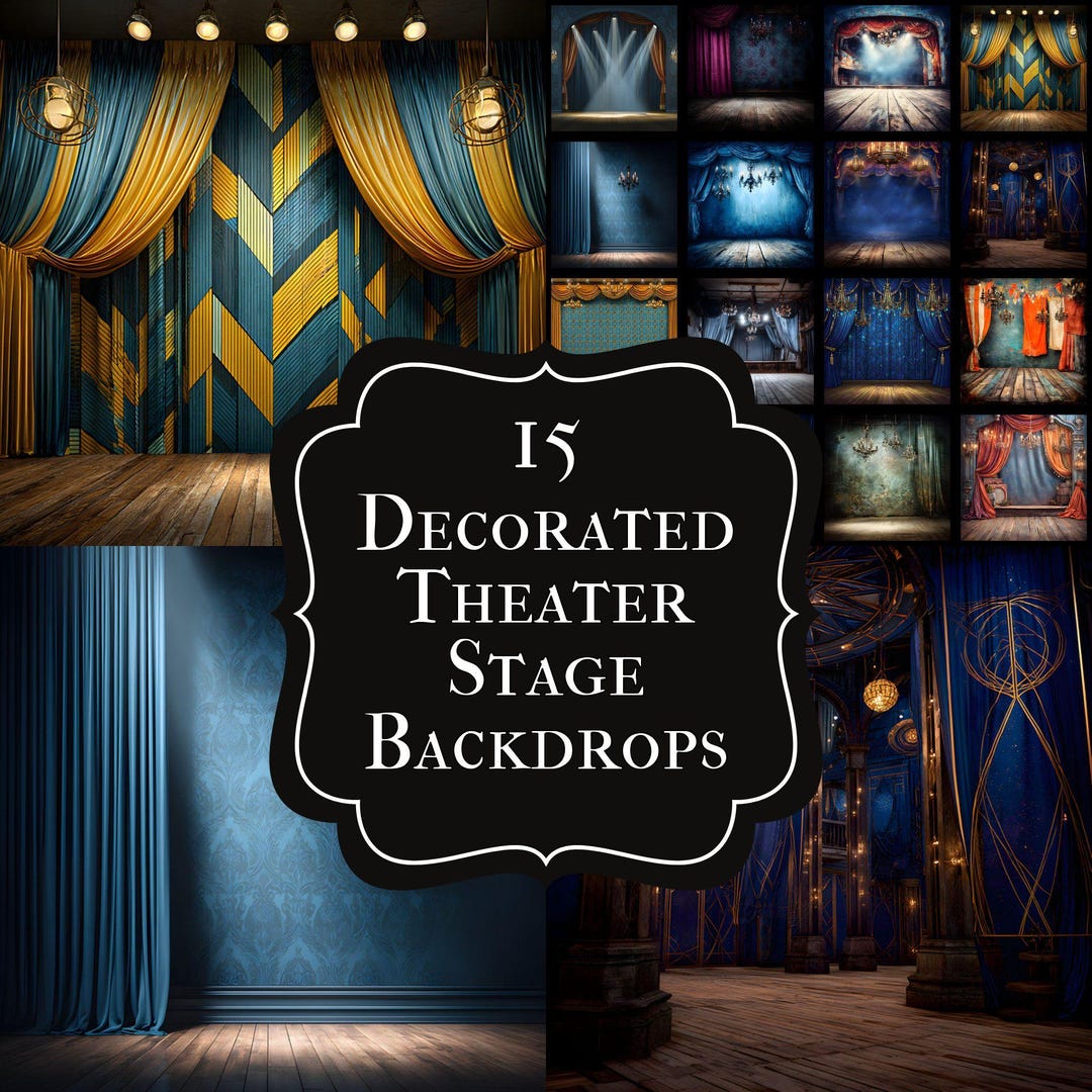 Theater Stage Backdrop With Chandeliers, Elegant Photography Background ...