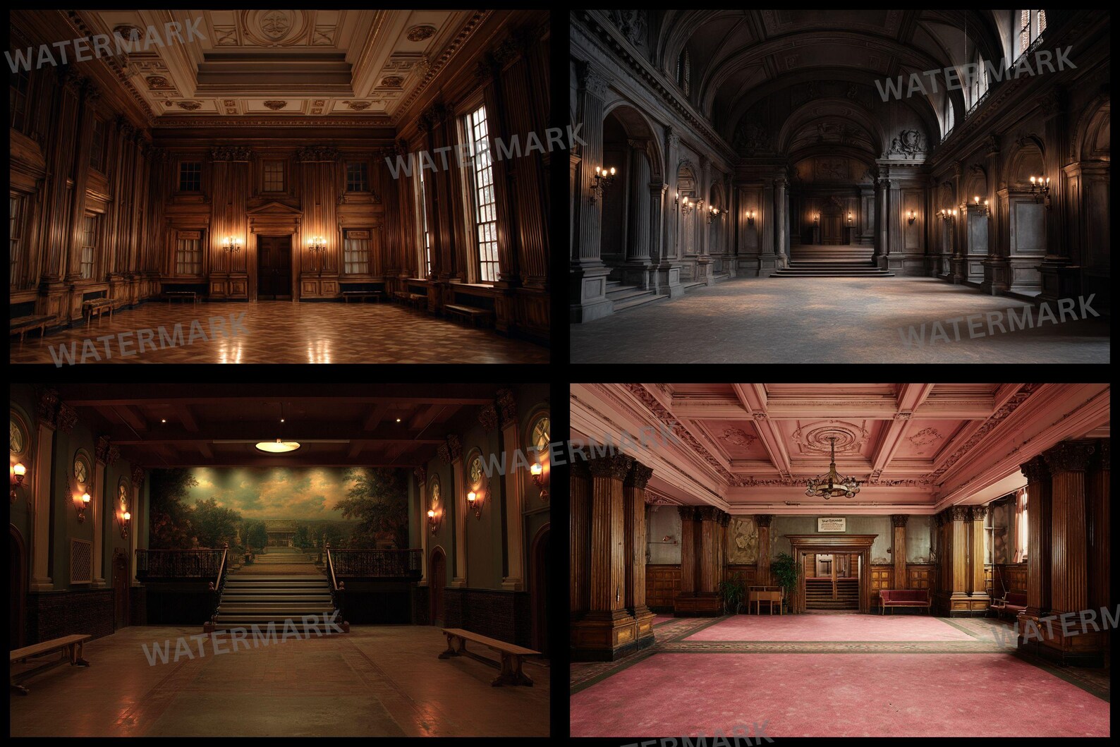 Gothic Boarding School Digital Backdrops | Vintage School Backgrounds ...