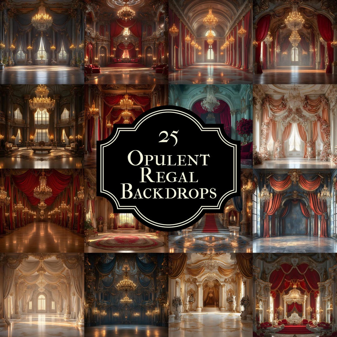 25 Opulent Regal Backdrops | Digital Backdrops for Portraits, Luxurious ...