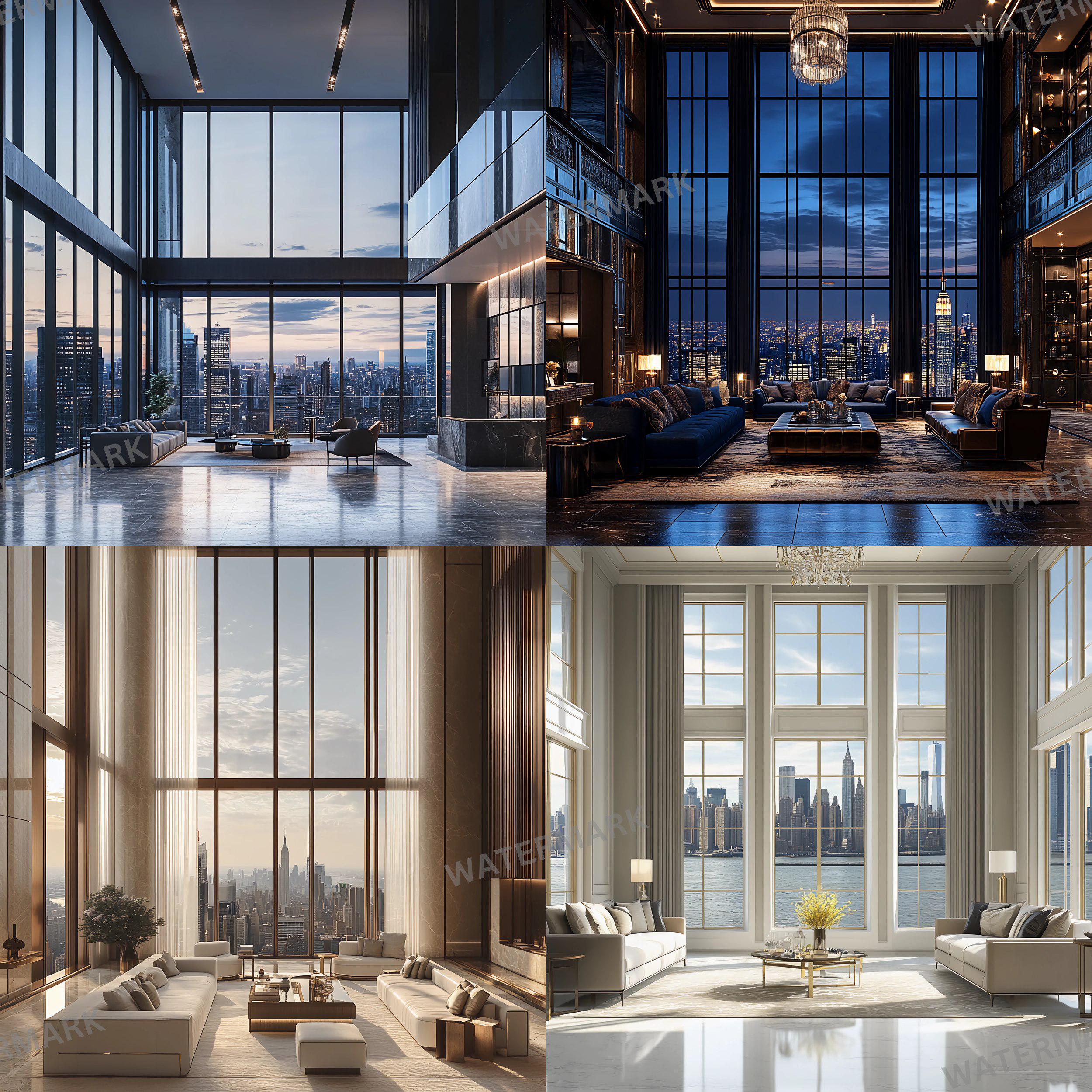 8 High-rise Apartment Backdrops, Luxury City Views, Modern Interior ...