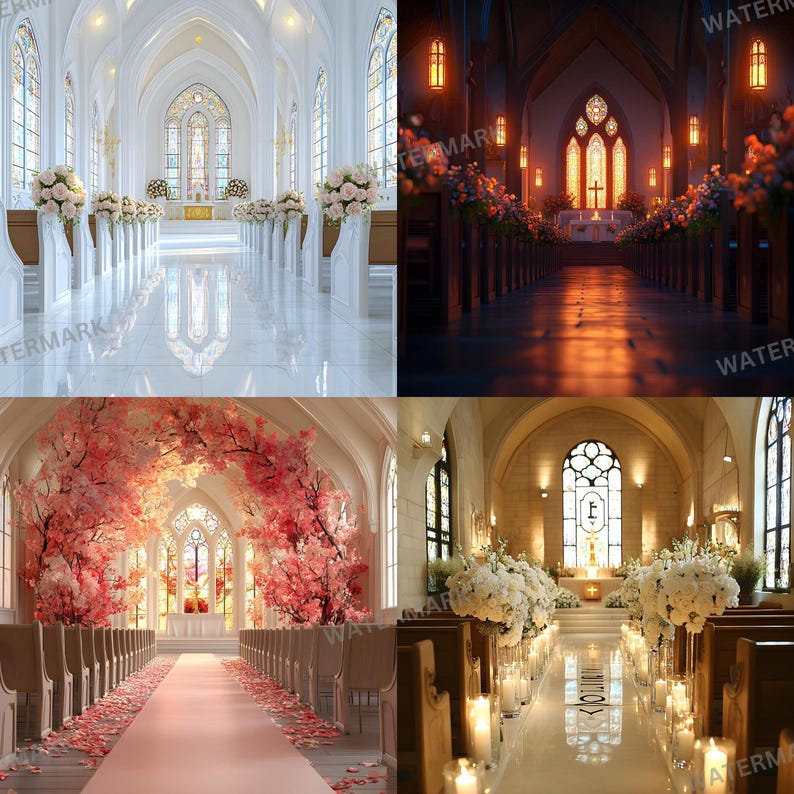 Elegant Church Wedding Backdrops | Virtual Event Photography ...