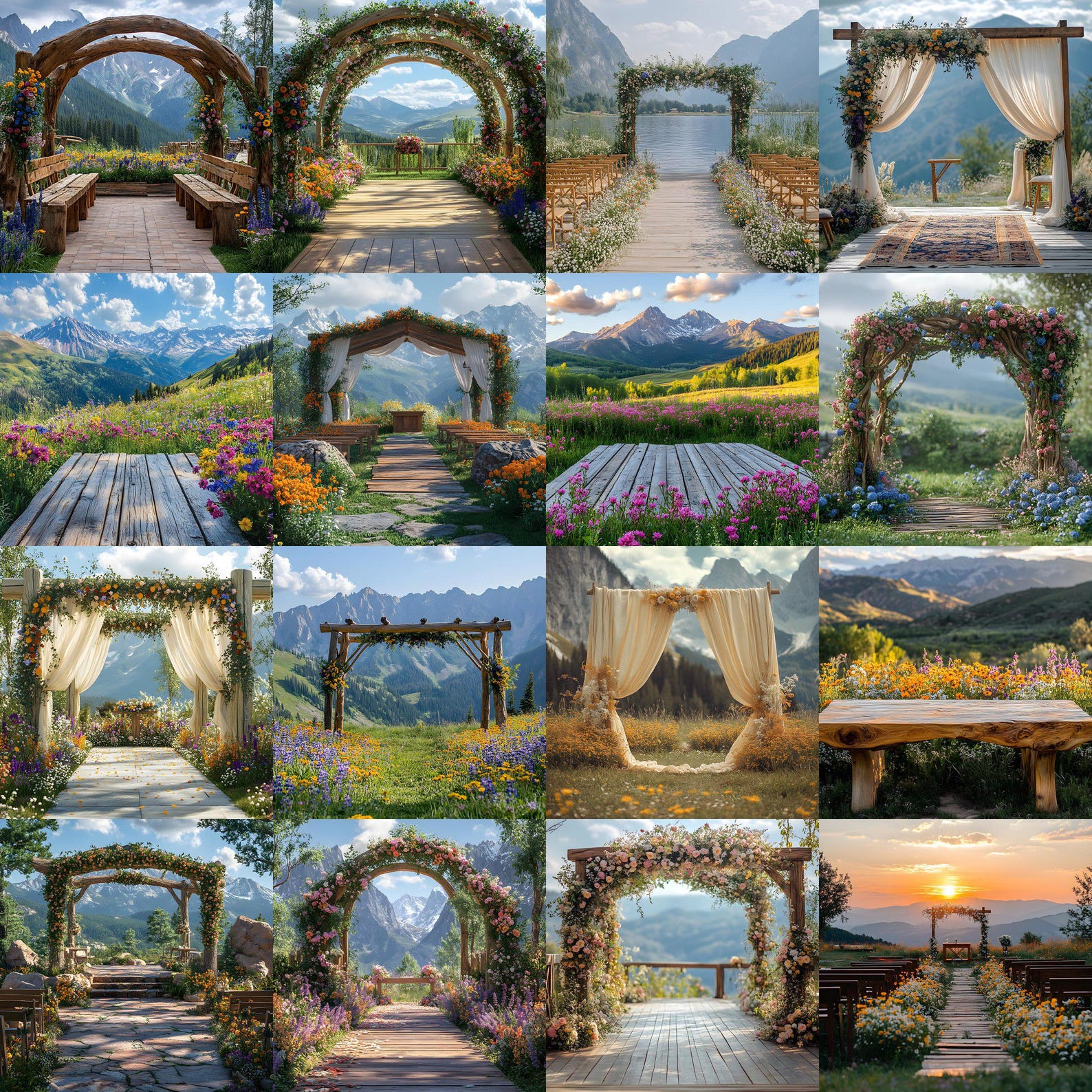 Mountain View Photography Backdrops Bundle, Rustic Arches, Scenic ...