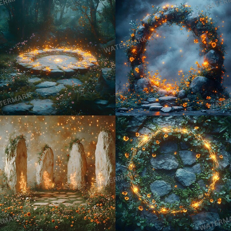 Enchanting Fairy Tale Photoshop Overlay Backdrops - 15 Magical Forest, Arch, and Pathway Scenes ...