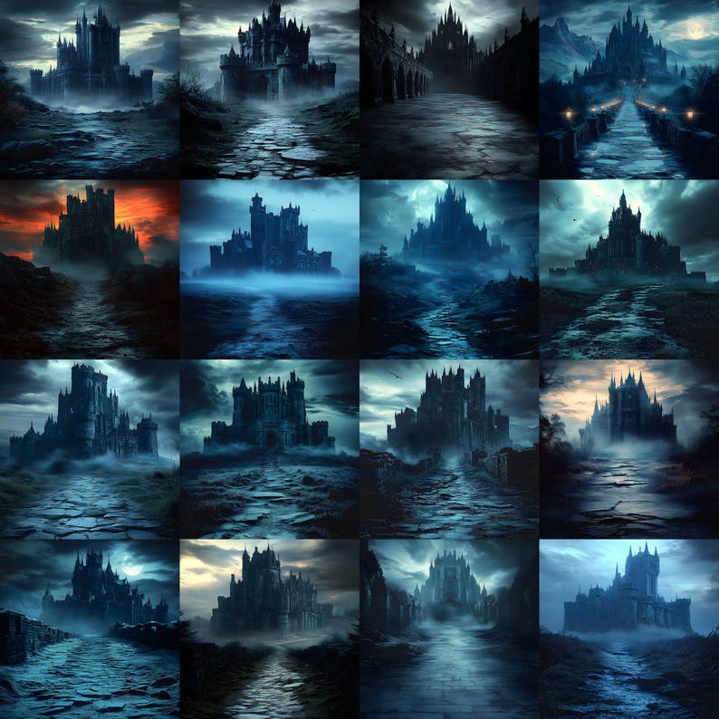 85 Fantasy Castle Backdrops | Gothic, Halloween Scenes (digital) - Etsy