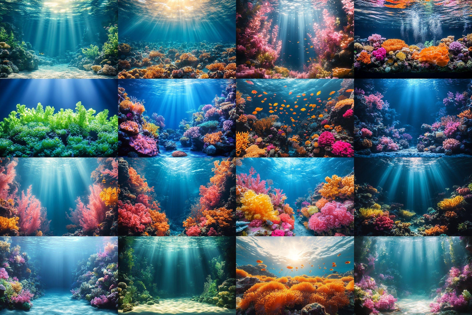 Vibrant Coral Reef Underwater Photography Backdrops: Colorful Marine ...
