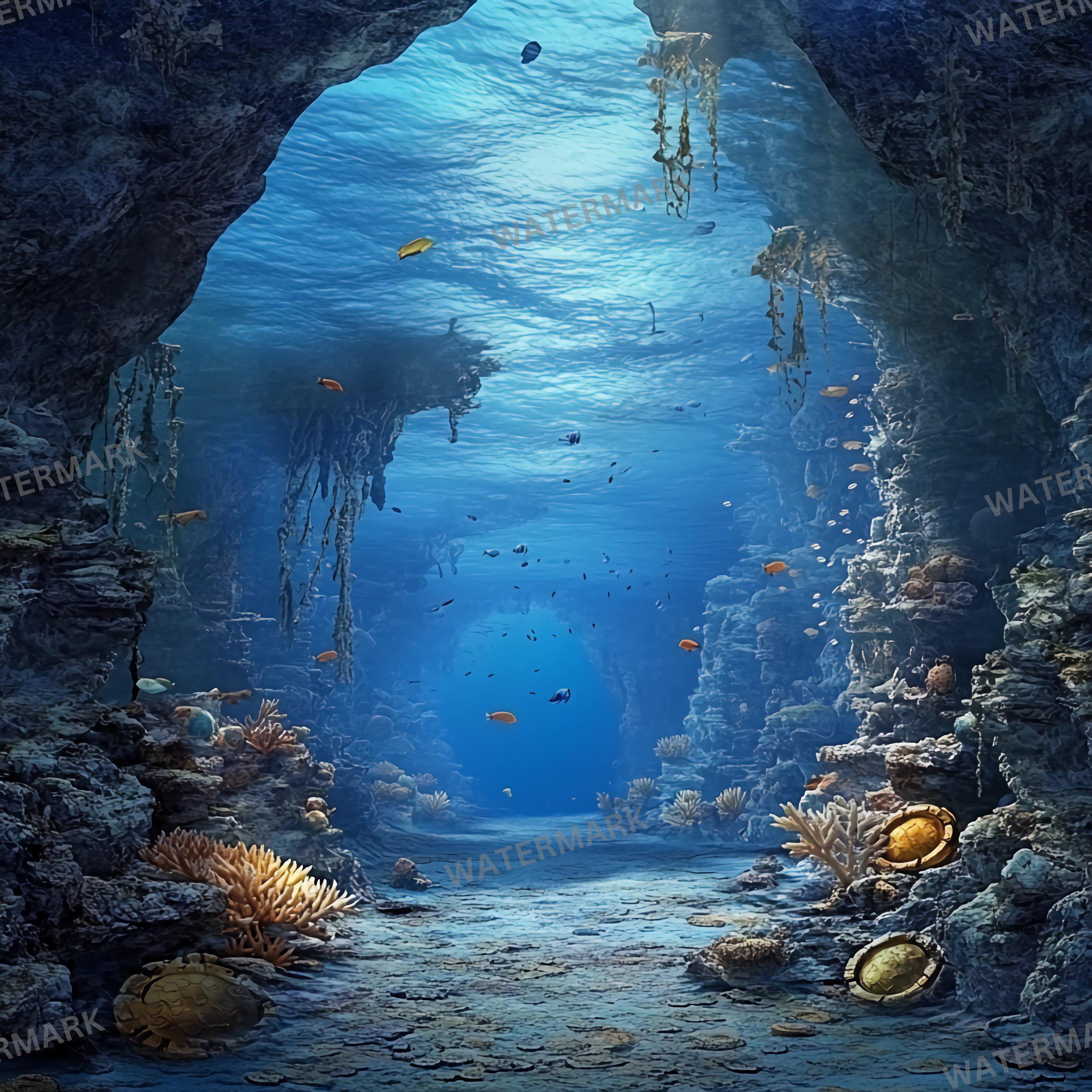 8 UNDERWATER CAVE BACKDROPS Digital Backgrounds for Photography ...