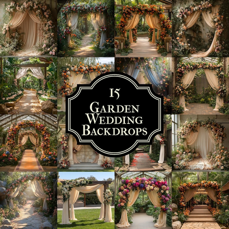 15 Magical Garden Wedding Backdrops | Photoshop Overlay, Weddings ...