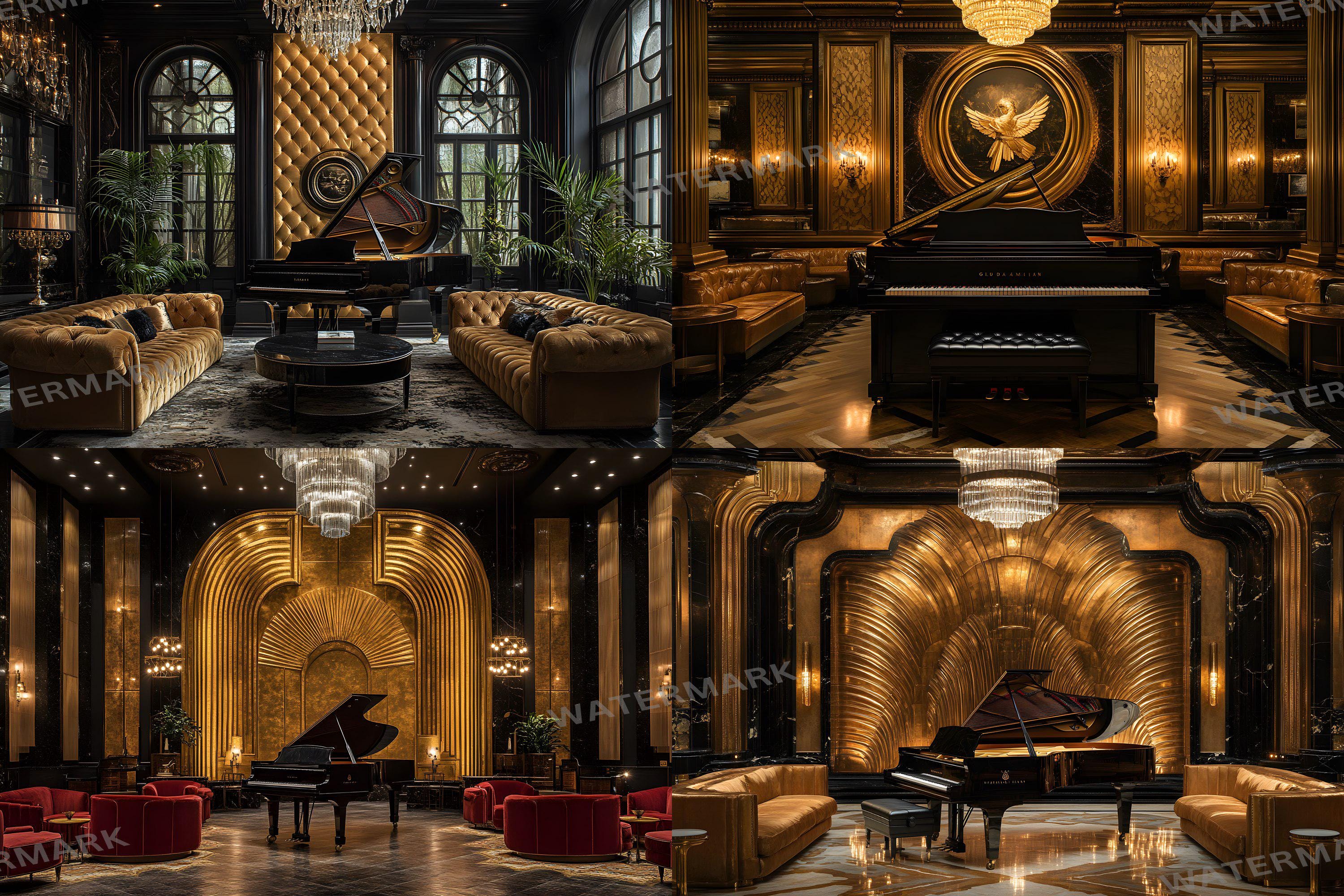 20 Jazz Lounge Luxe Backdrops | Art Deco Luxury Piano Backgrounds ...