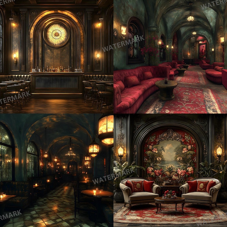 1920s Speakeasy Backdrops – Vintage Bar Photography Overlays (20 Jpgs ...