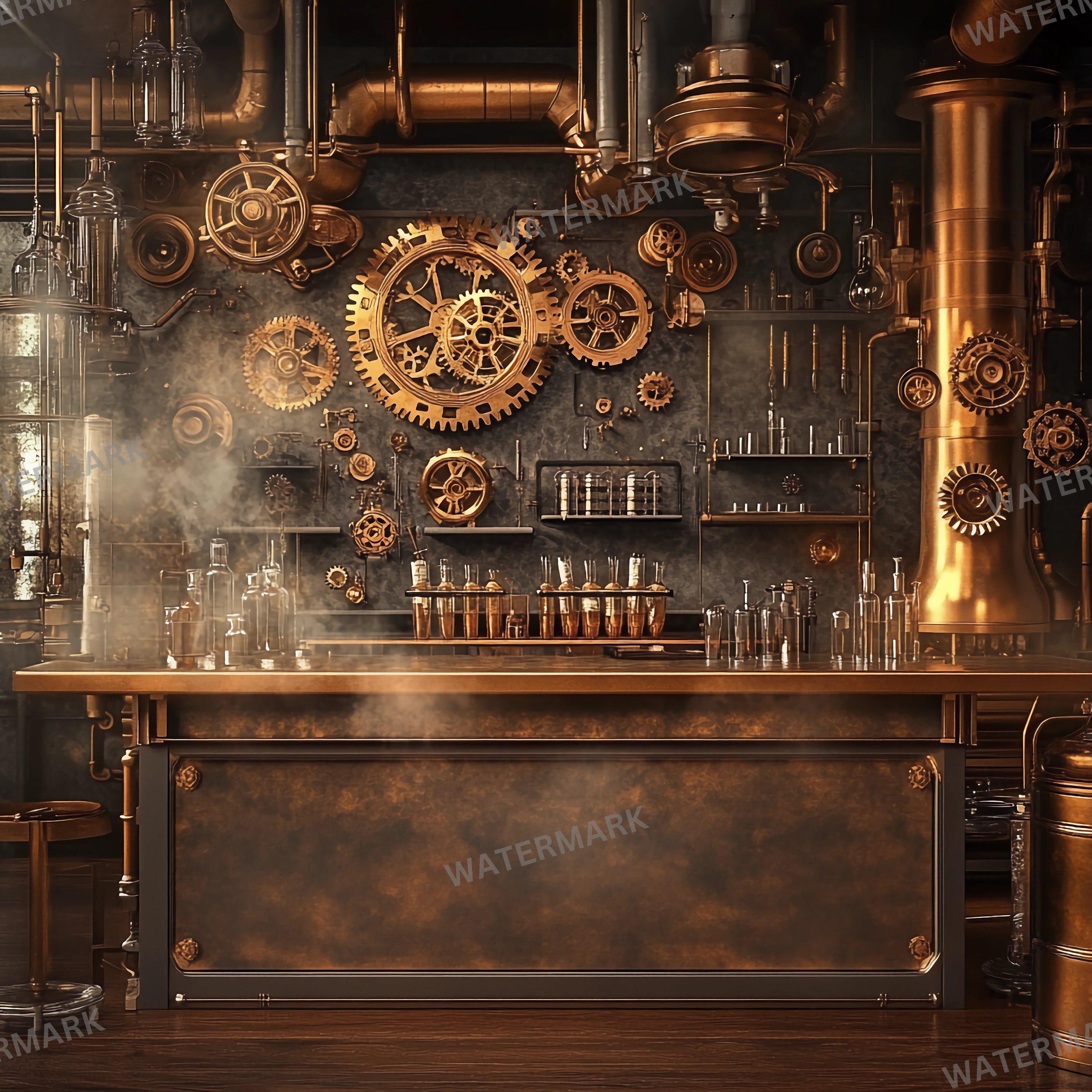 8 Steampunk Laboratory Backdrops - Vintage Industrial Photography ...