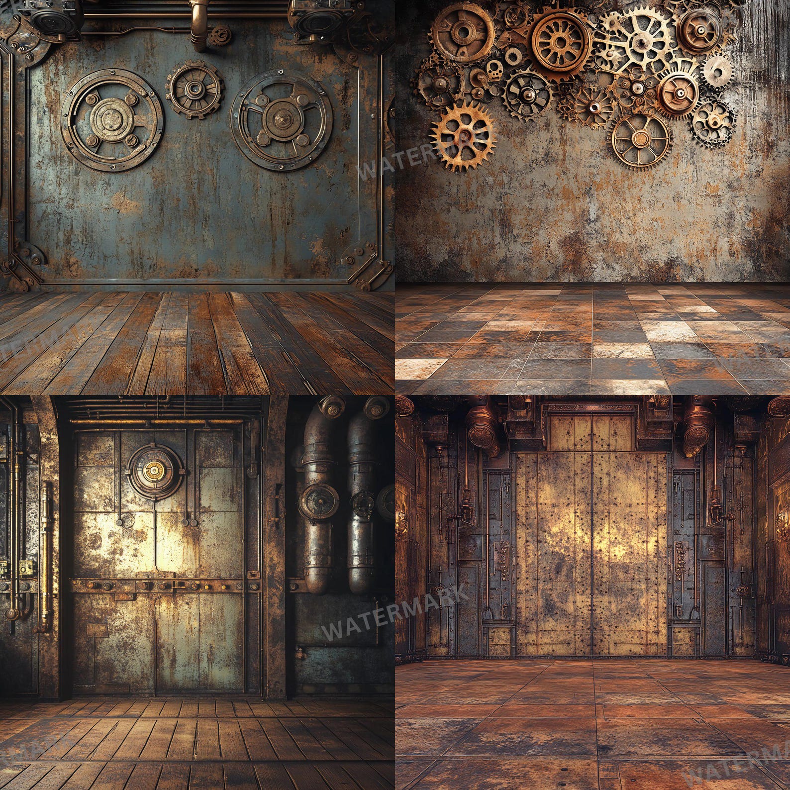 7 Steampunk Backdrops - Vintage Industrial Photography Backgrounds ...