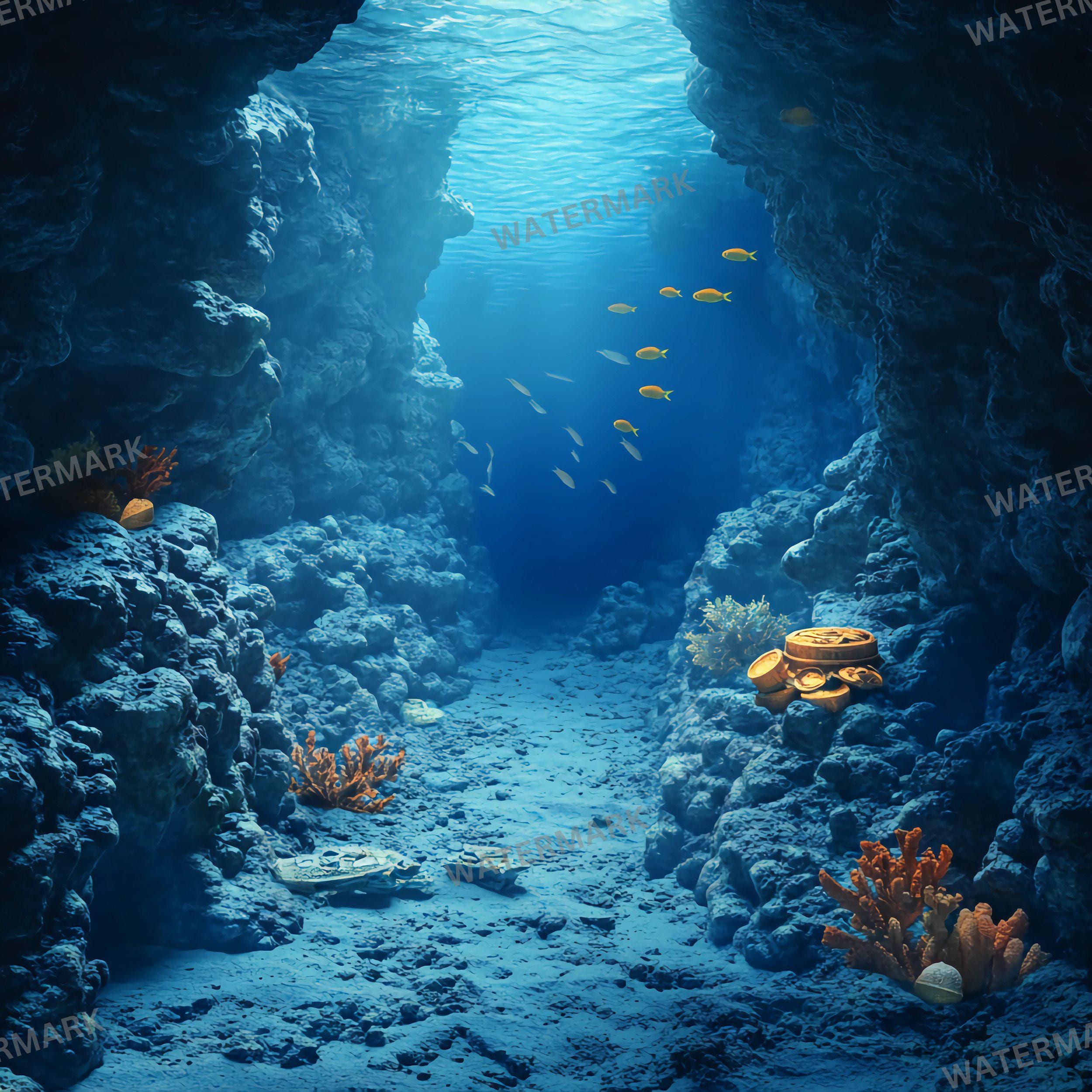8 UNDERWATER CAVE BACKDROPS Digital Backgrounds for Photography ...