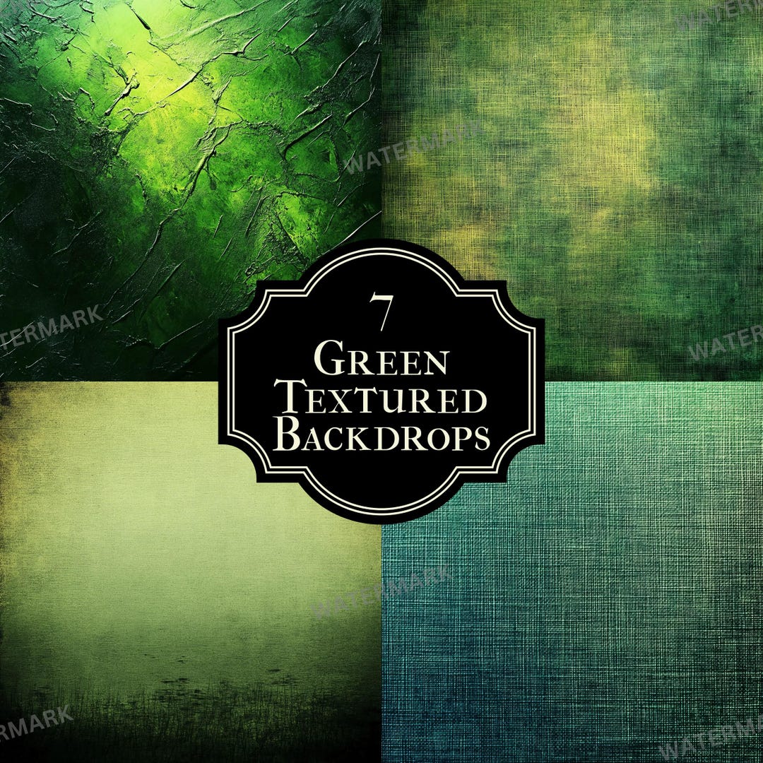 7 Green Texture Photography Backdrops | Photoshop Overlays (4096x4096px ...