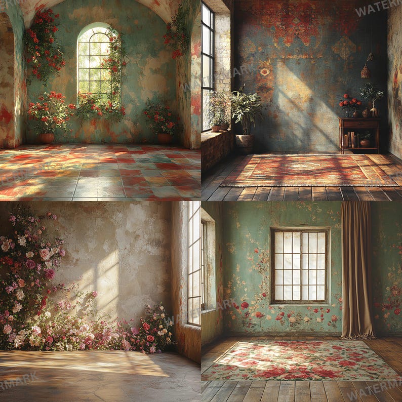 26 Vintage Room Backdrops, Distressed Textures (digital Backgrounds) - Etsy