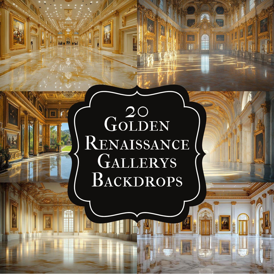Golden Renaissance Digital Backdrop Collection, Gallery Backdrops ...