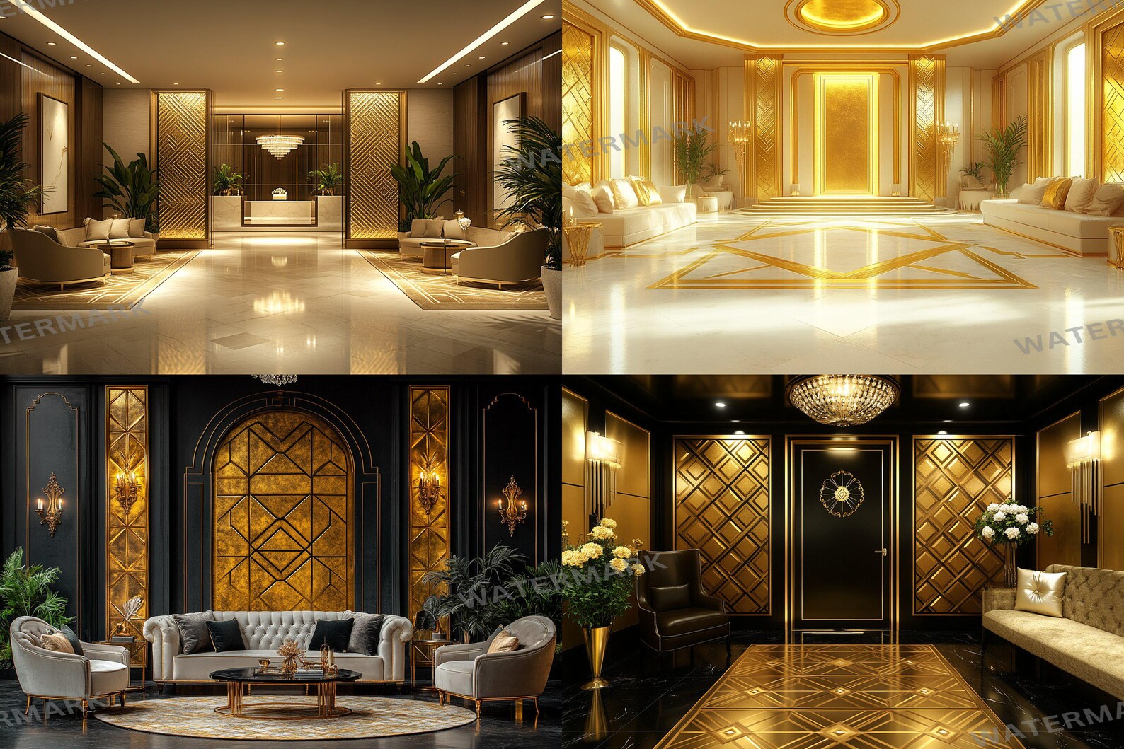 25 Golden Foyer Backdrops - Luxurious Gold-themed Interior - Gold ...