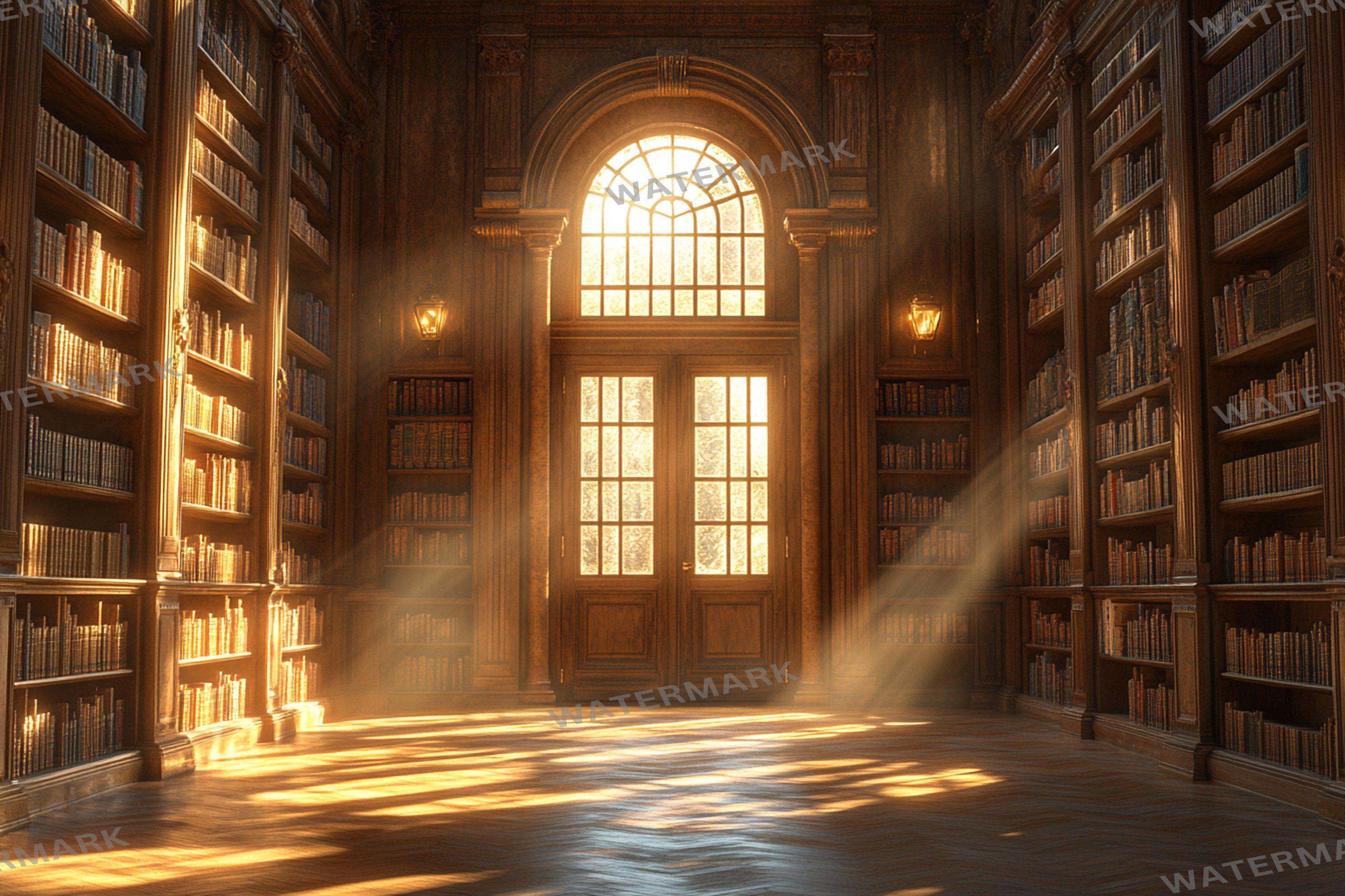 Vintage Library Backdrop: 20 Pngs for Bookish Photo Editing, Reading ...