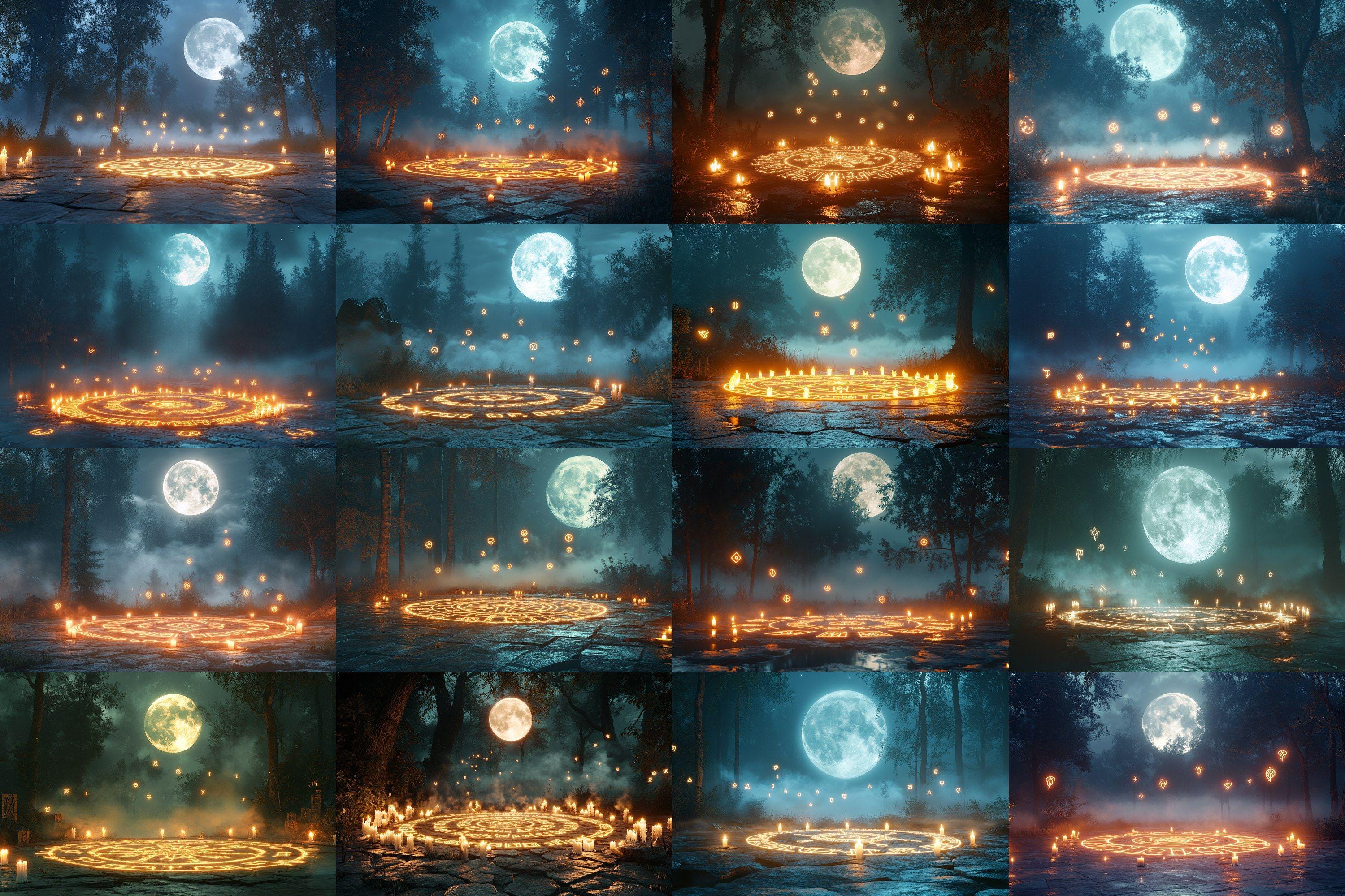 Full Moon Ritual Backdrops - Moonlight Photography Backgrounds ...