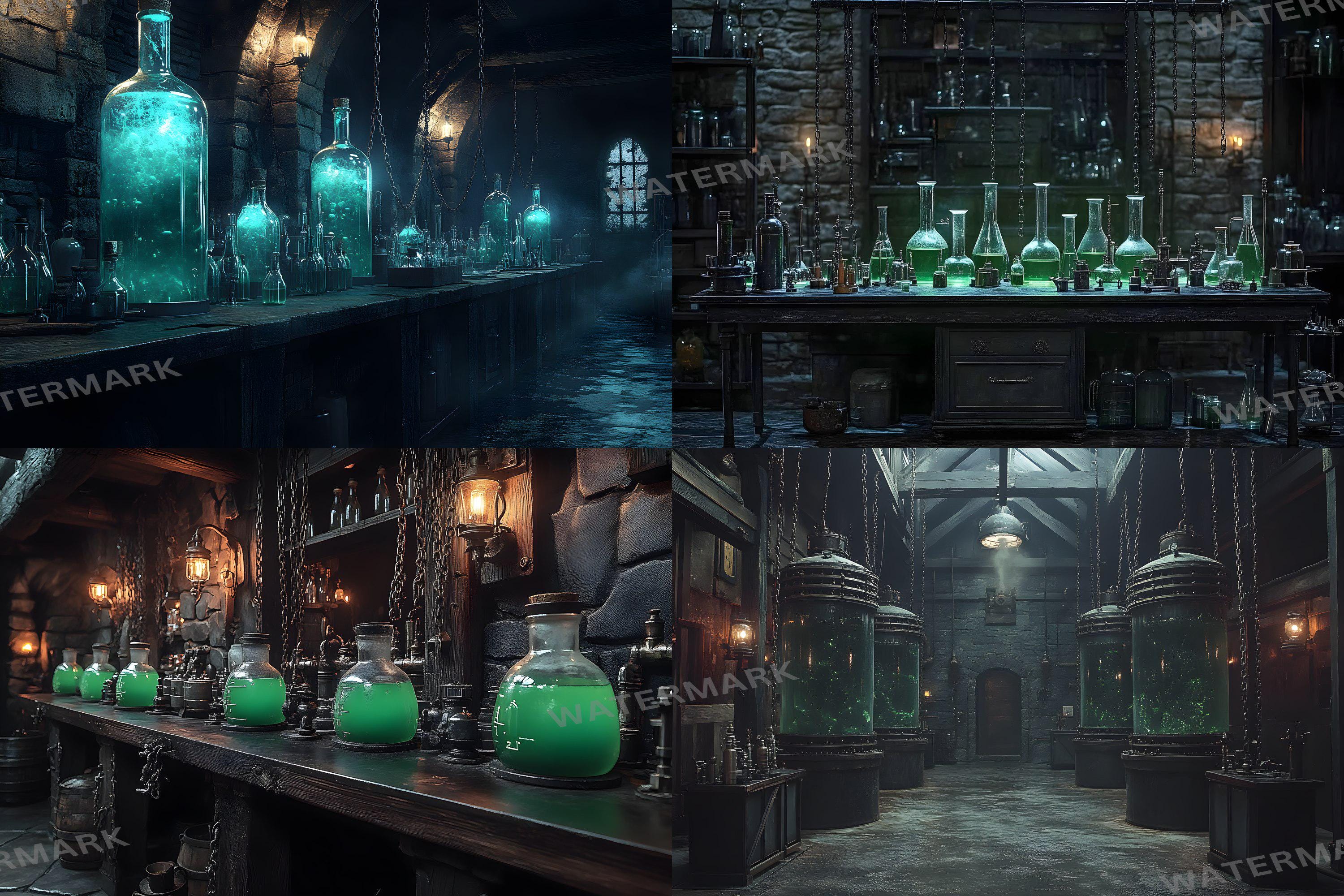 Mad Scientist Lab Backdrop, Dark Science Laboratory, Gothic Alchemy ...