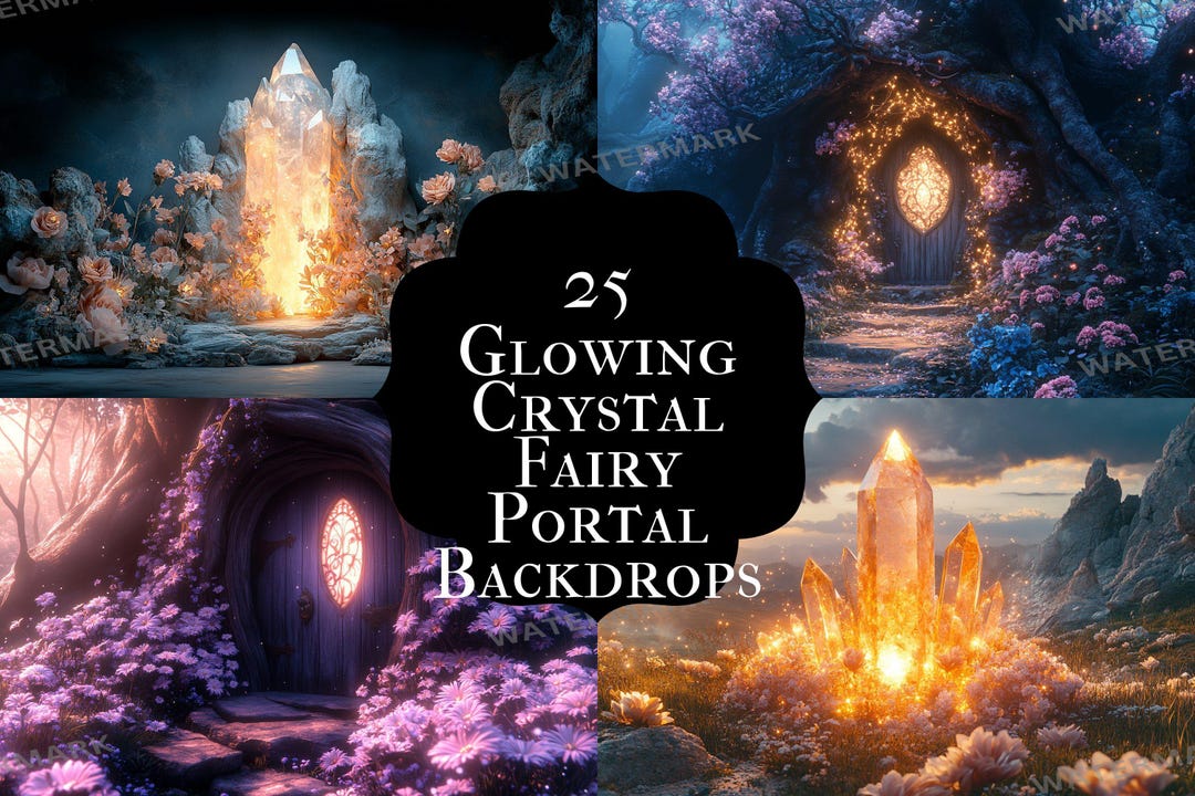 Glowing Crystal Fairy Portal Backdrop: 25 Jpgs for Magical Fantasy ...