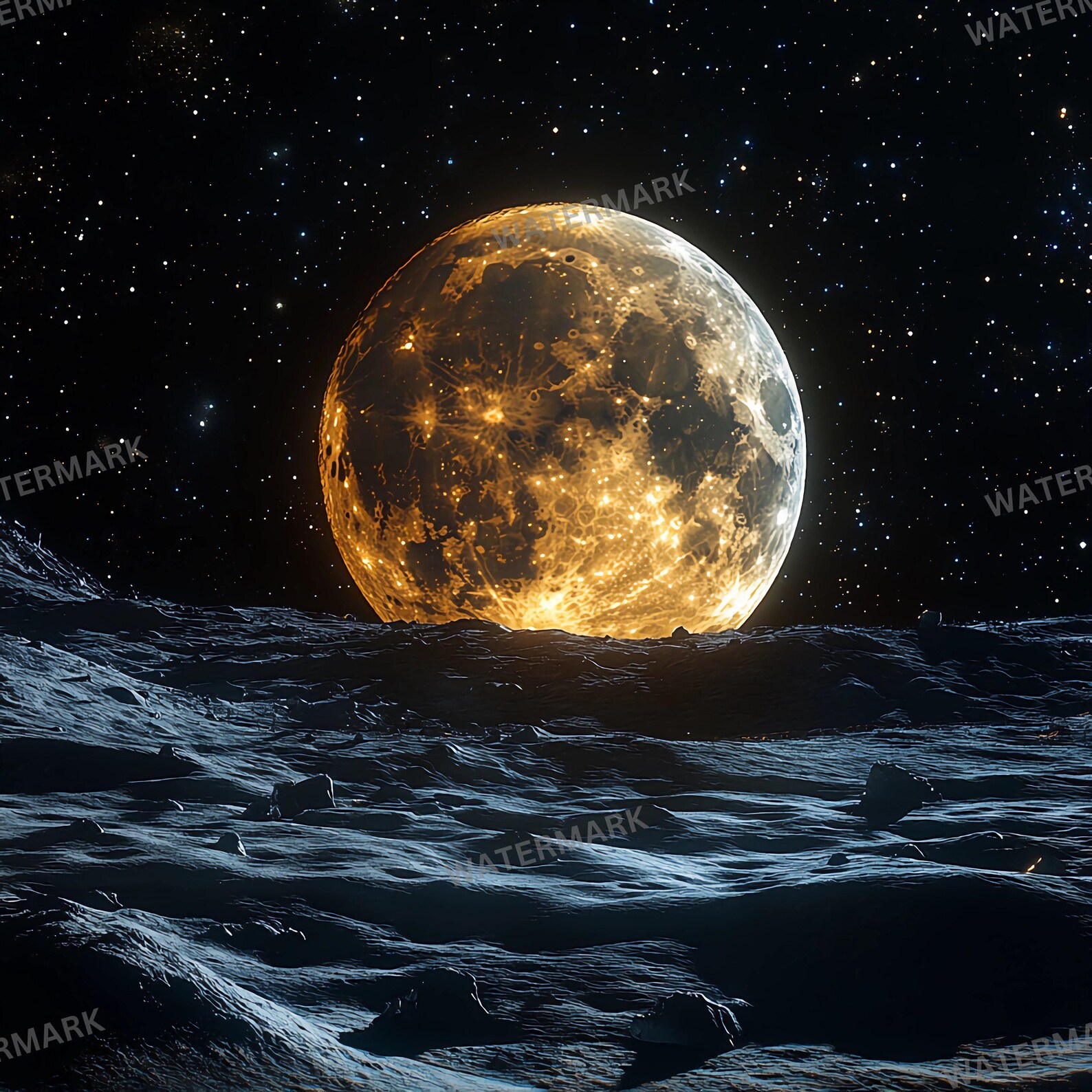 7 Moon Landing Backdrops for Photoshop Composites & Digital Overlays ...