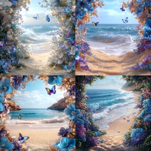 25 Shimmering Shoreline Backdrops - Digital Beach Backgrounds for ...