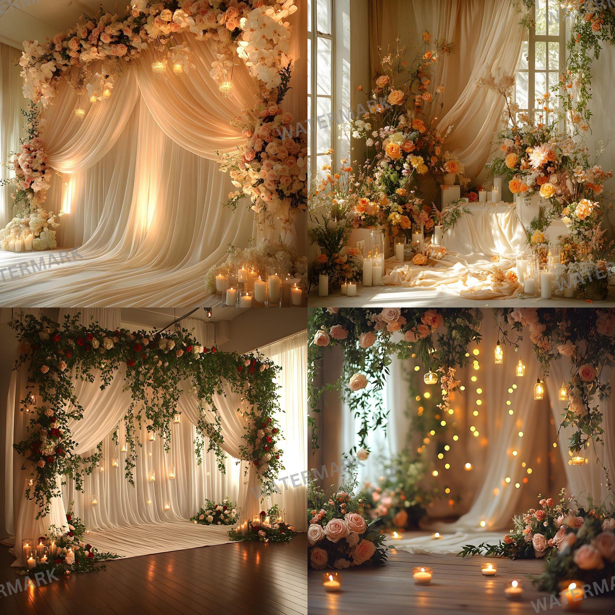 15 Intimate Wedding Backdrops - Romantic Digital Backgrounds for ...