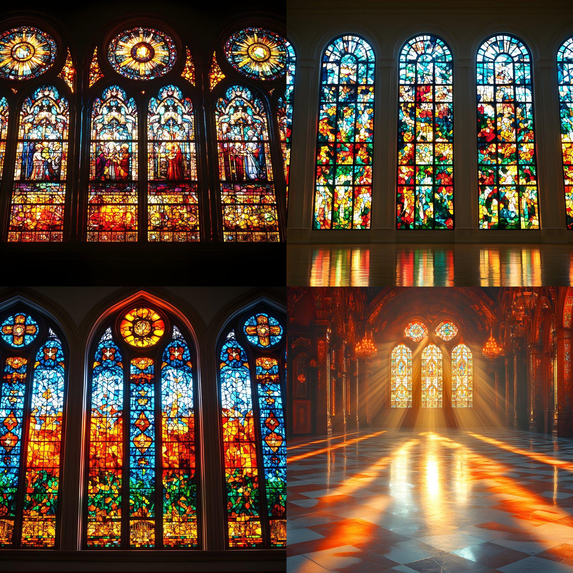Stained Glass Window Digital Backdrop, Cinematic Backgrounds for ...