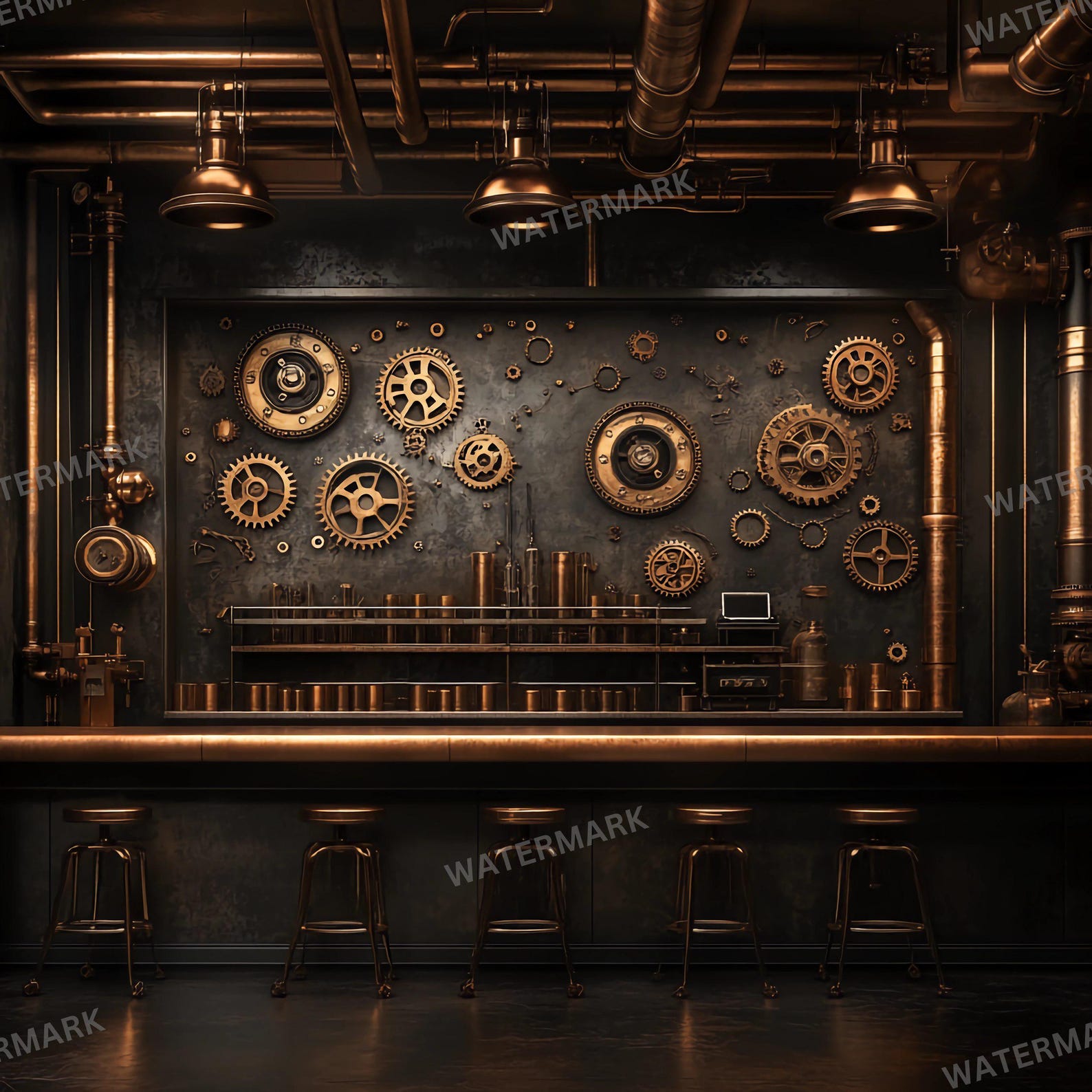 8 Steampunk Laboratory Backdrops - Vintage Industrial Photography ...