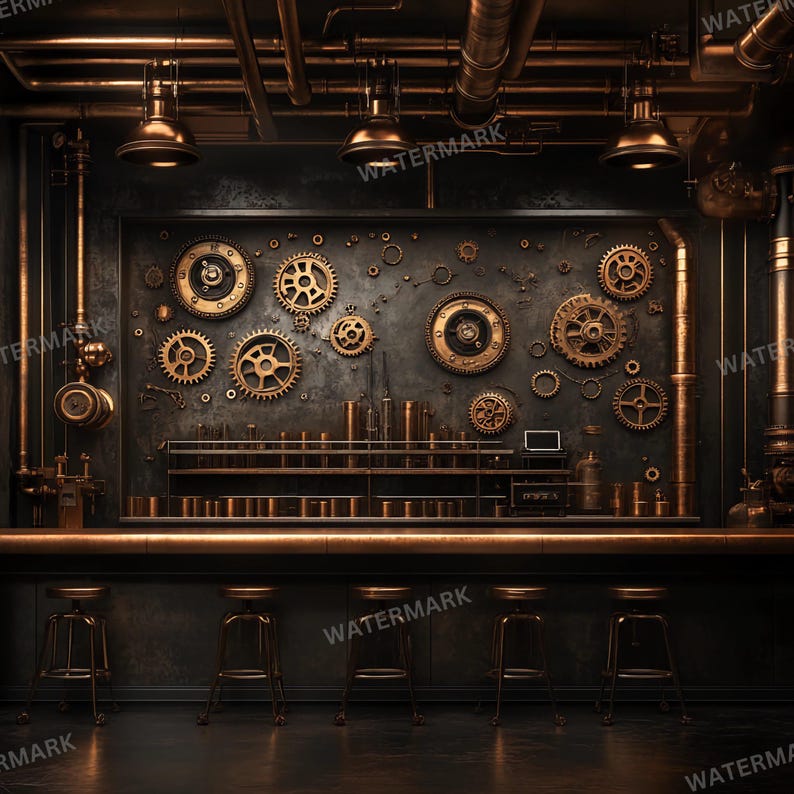 8 Steampunk Laboratory Backdrops - Vintage Industrial Photography ...