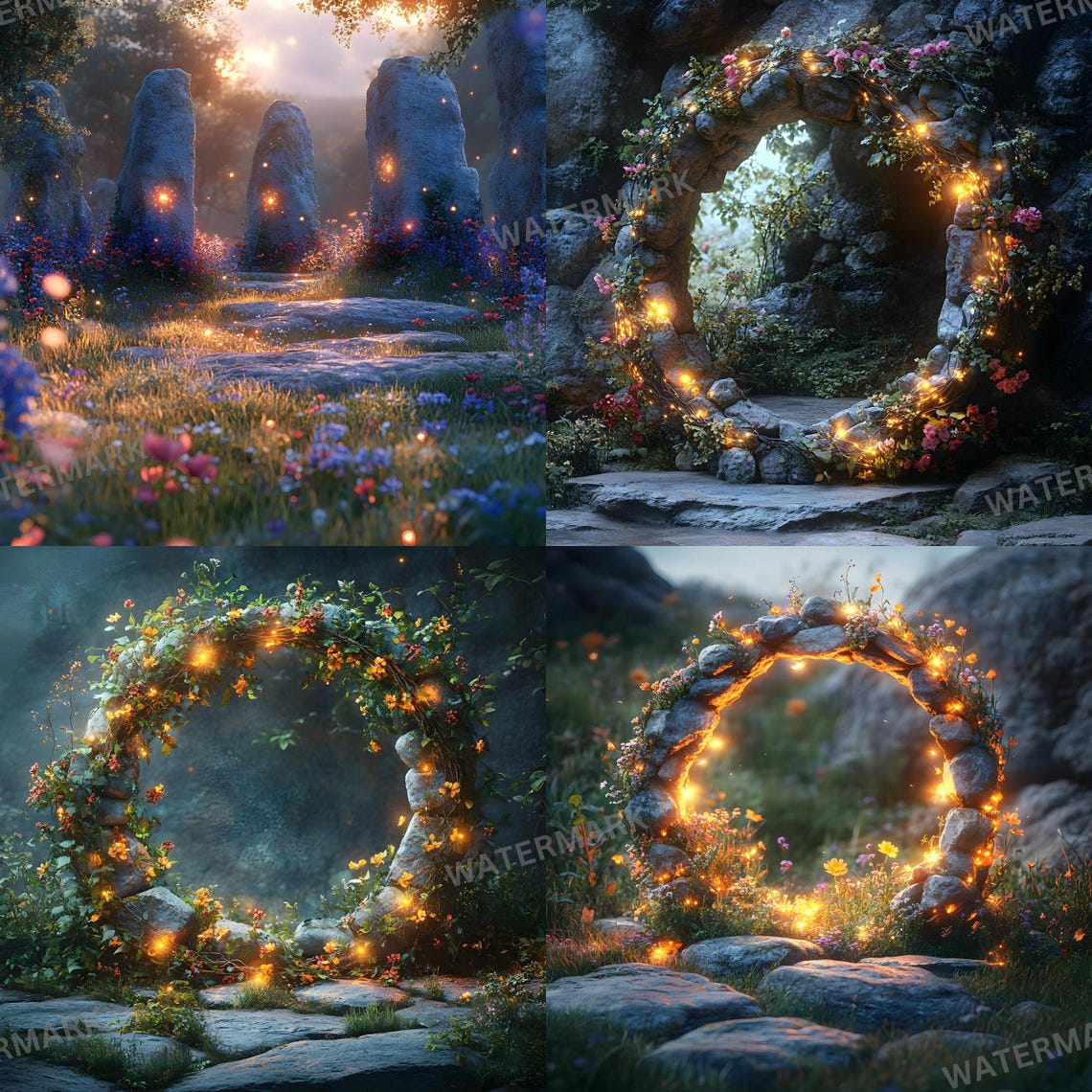 Enchanting Fairy Tale Photoshop Overlay Backdrops 15 Magical Forest, Arch, and Pathway Scenes ...