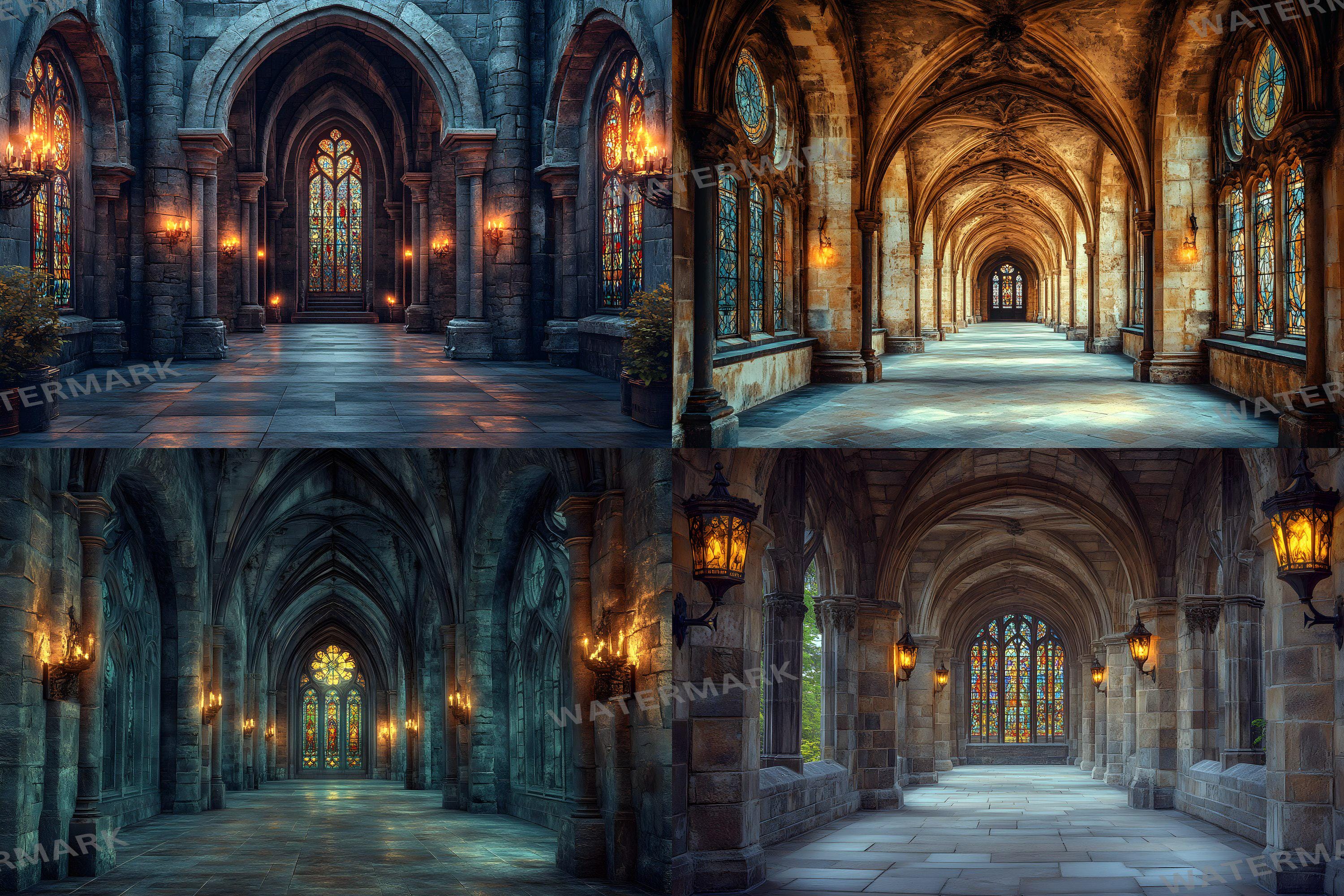 35 Medieval Hallway Backdrops for Digital and Video Use | Gothic ...