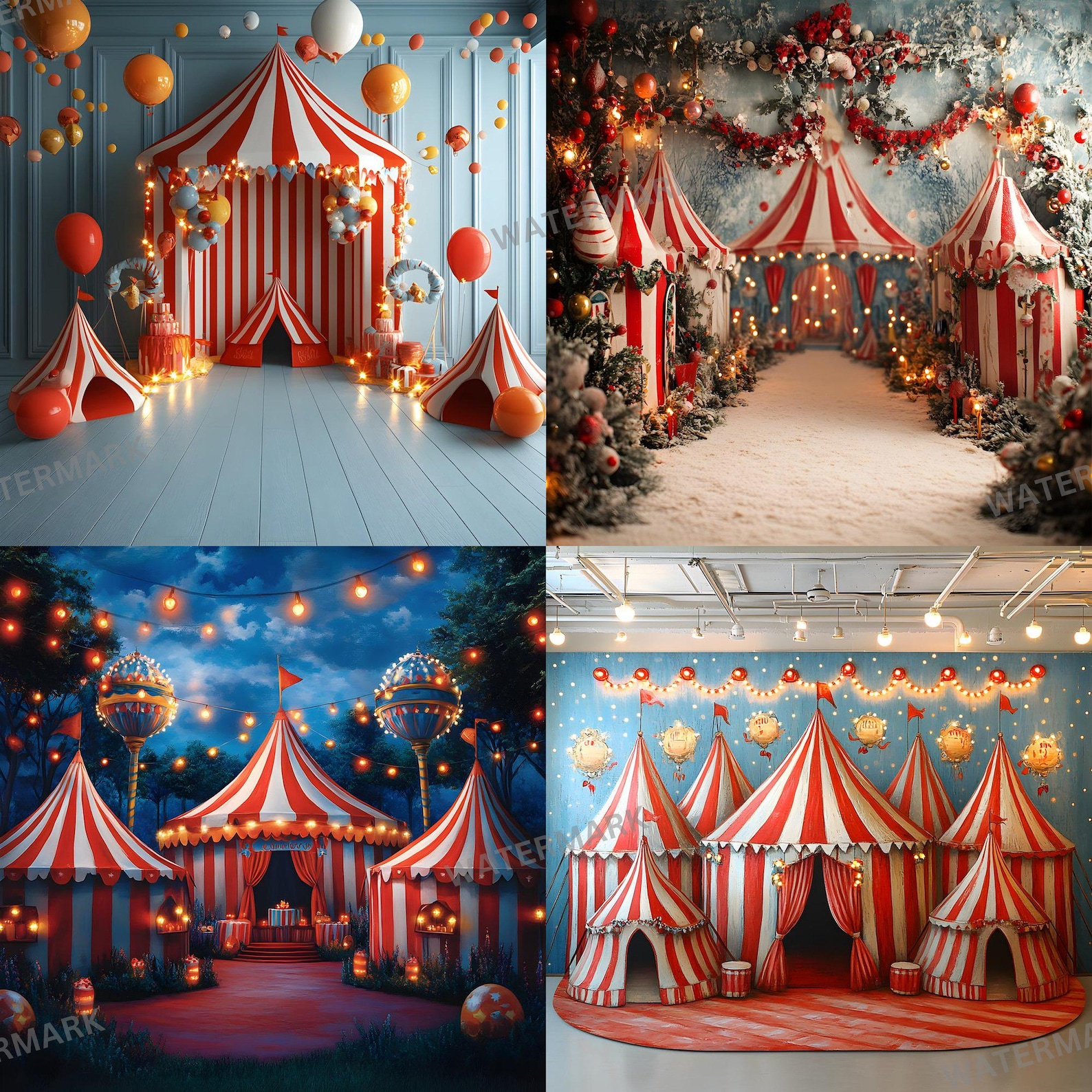 25 Circus Carnival Backgrounds - Photoshop Master Overlays, Fair ...