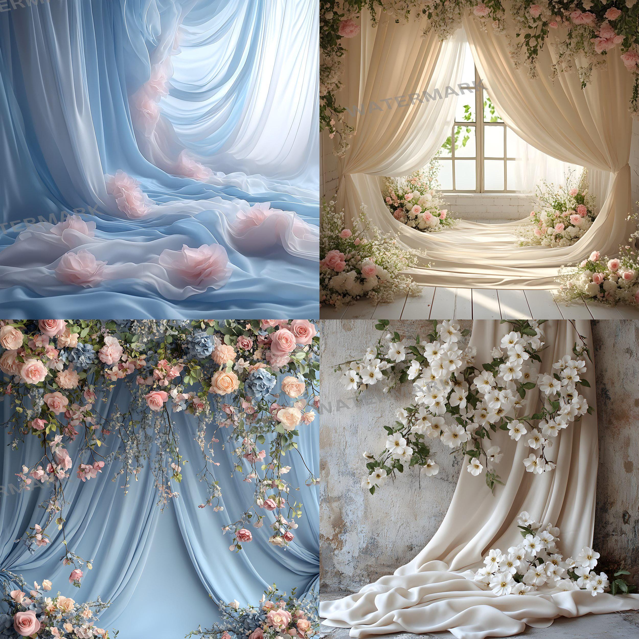50 Curtains Drapes Backdrops | Digital Fabric Backgrounds | Elegant ...