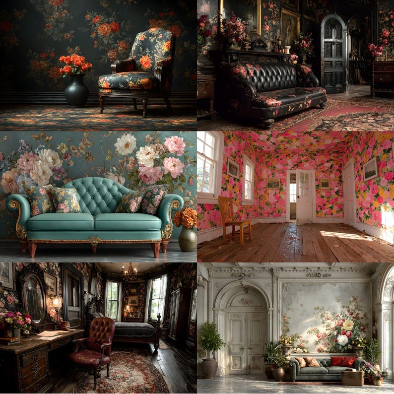 Victorian Living Photography Backdrop for Photographers, Digital ...