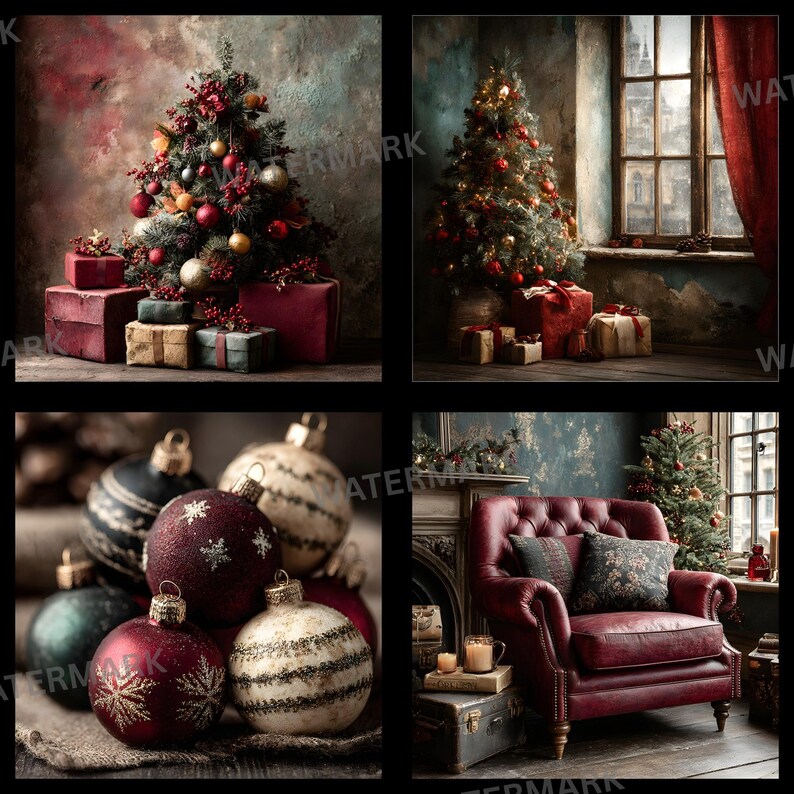 Victorian Christmas Photography Backdrop Images, Digital Background ...