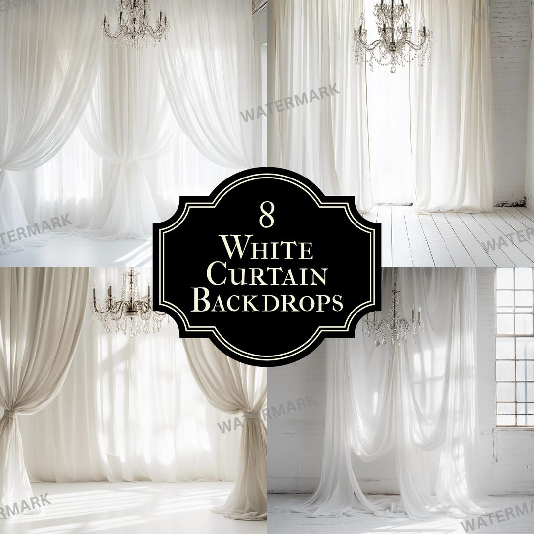 White Curtain Backdrop Collection - 8 Elegant Textured Surfaces for ...